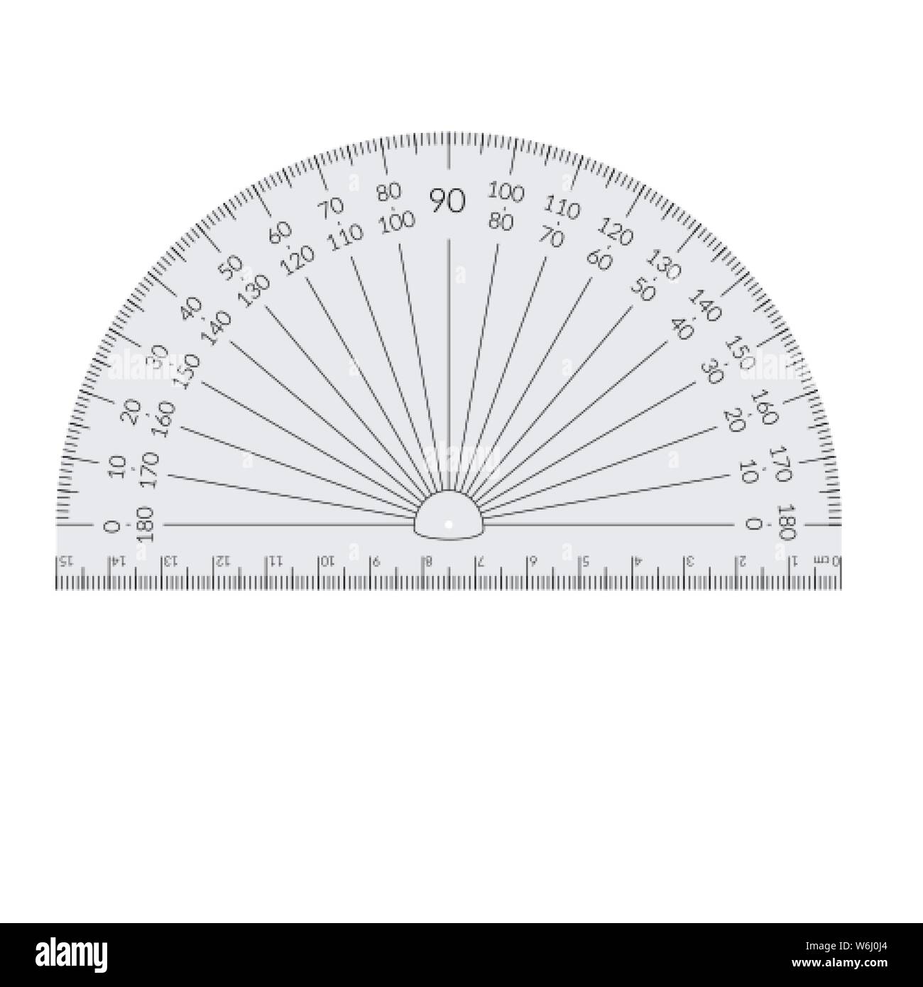 Paper circular protractor with a ruler in metric units Stock Vector ...