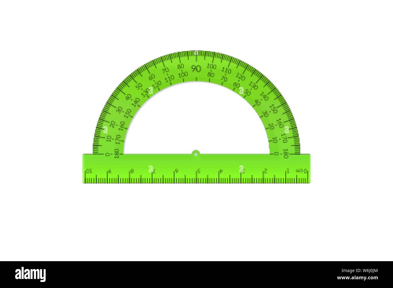 Plastic circular protractor with a ruler in metric units Stock Vector ...