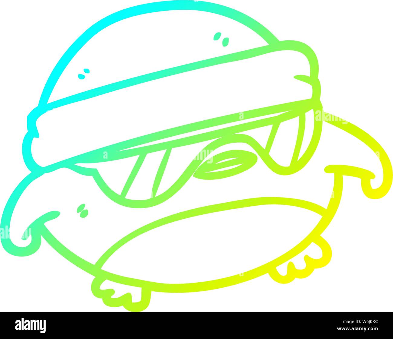 cold gradient line drawing of a cool christmas robin with sunglasses ...
