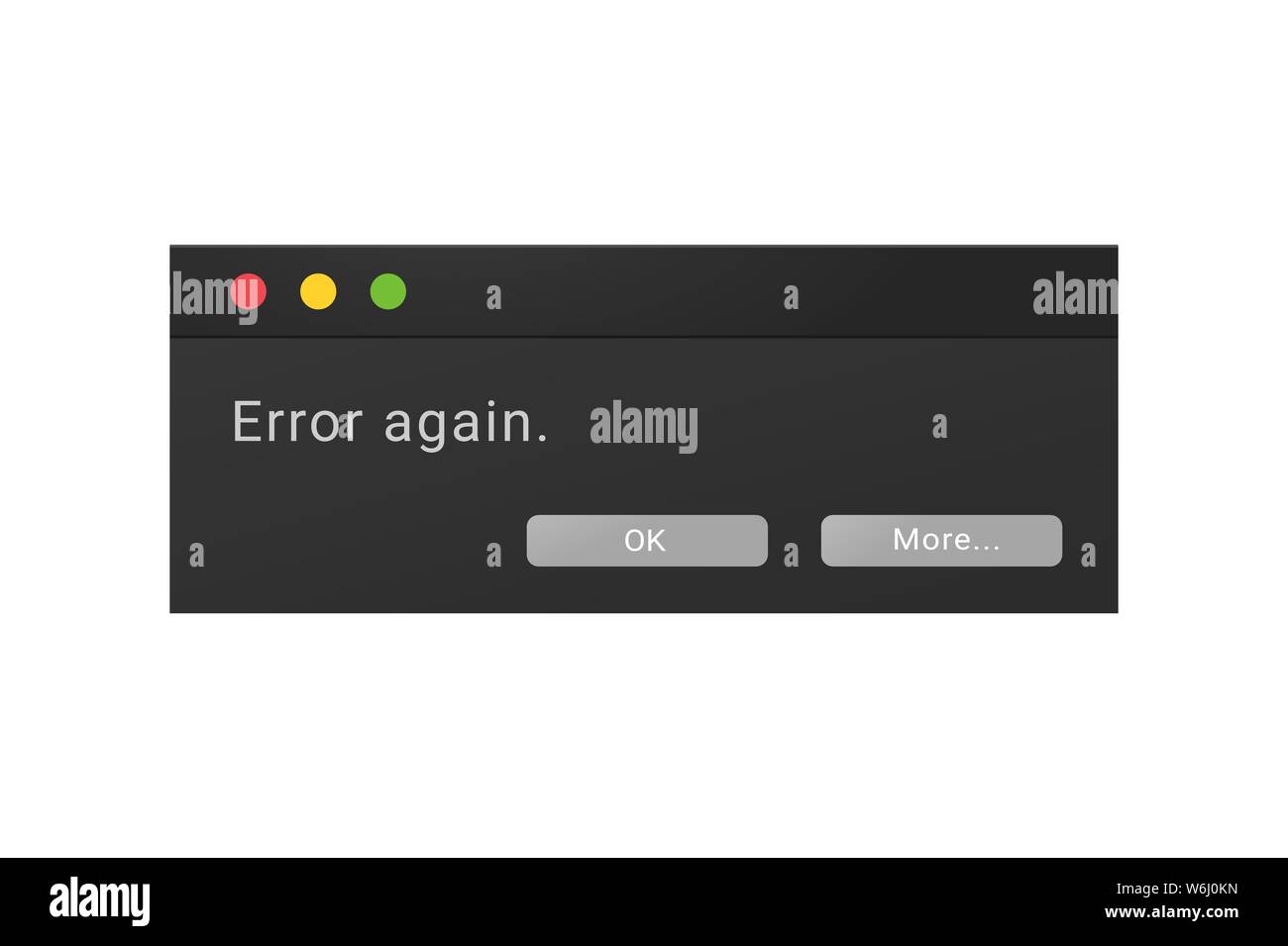 Dark theme of an error message window in a night mode Stock Vector ...