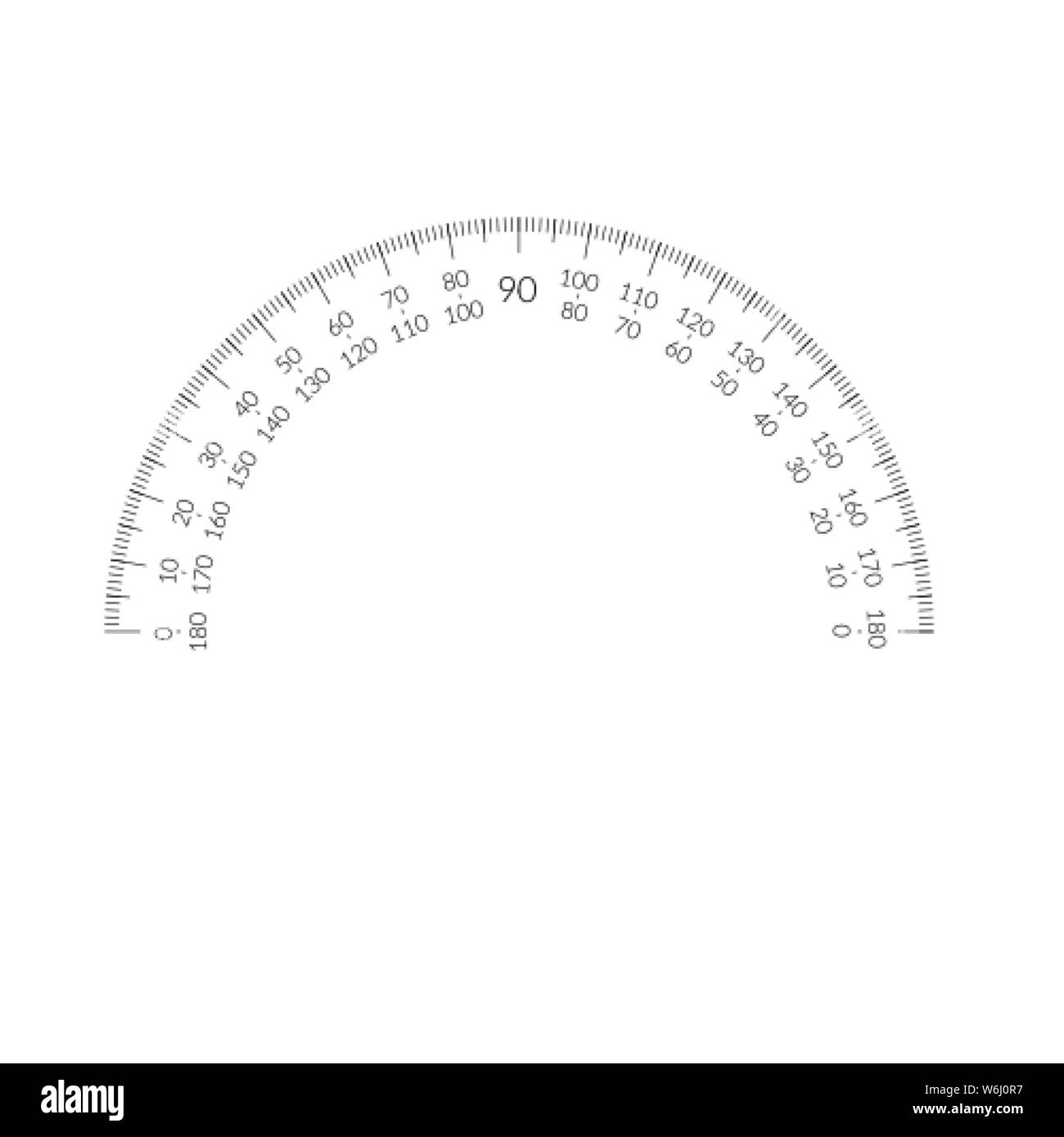 Protractor circular scale bar overlay for measuring tools Stock Vector ...