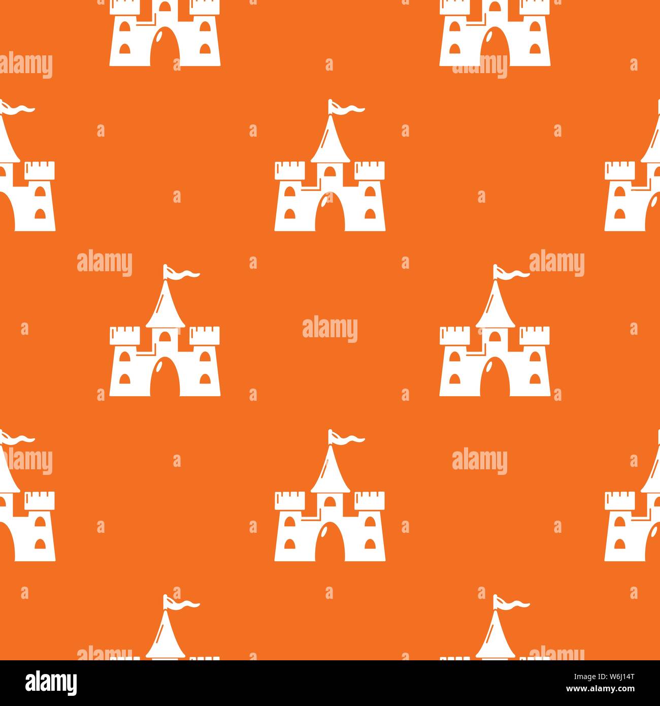 Castle building pattern vector orange Stock Vector Image & Art - Alamy