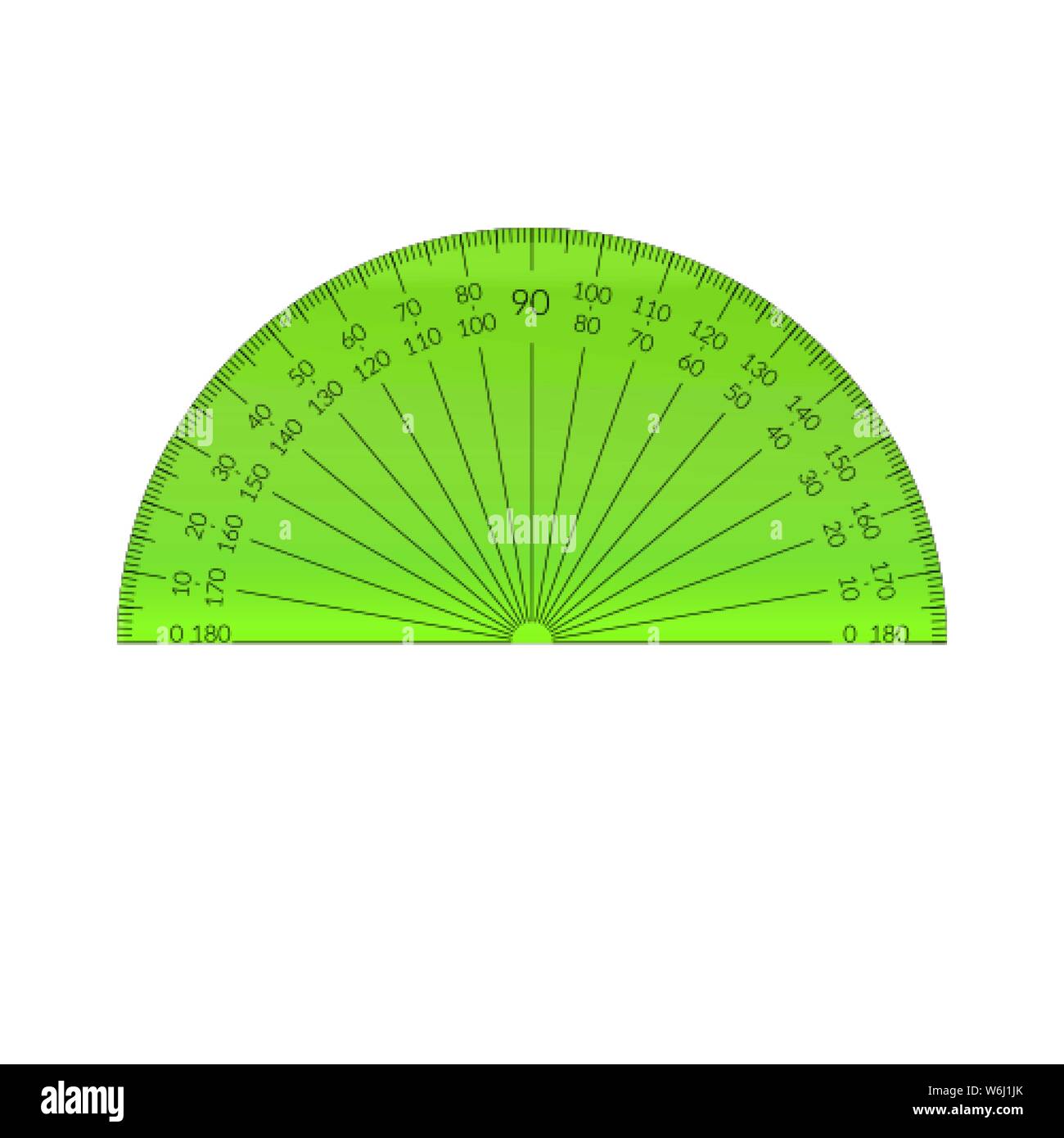Plastic circular protractor with a ruler in metric units Stock Vector ...