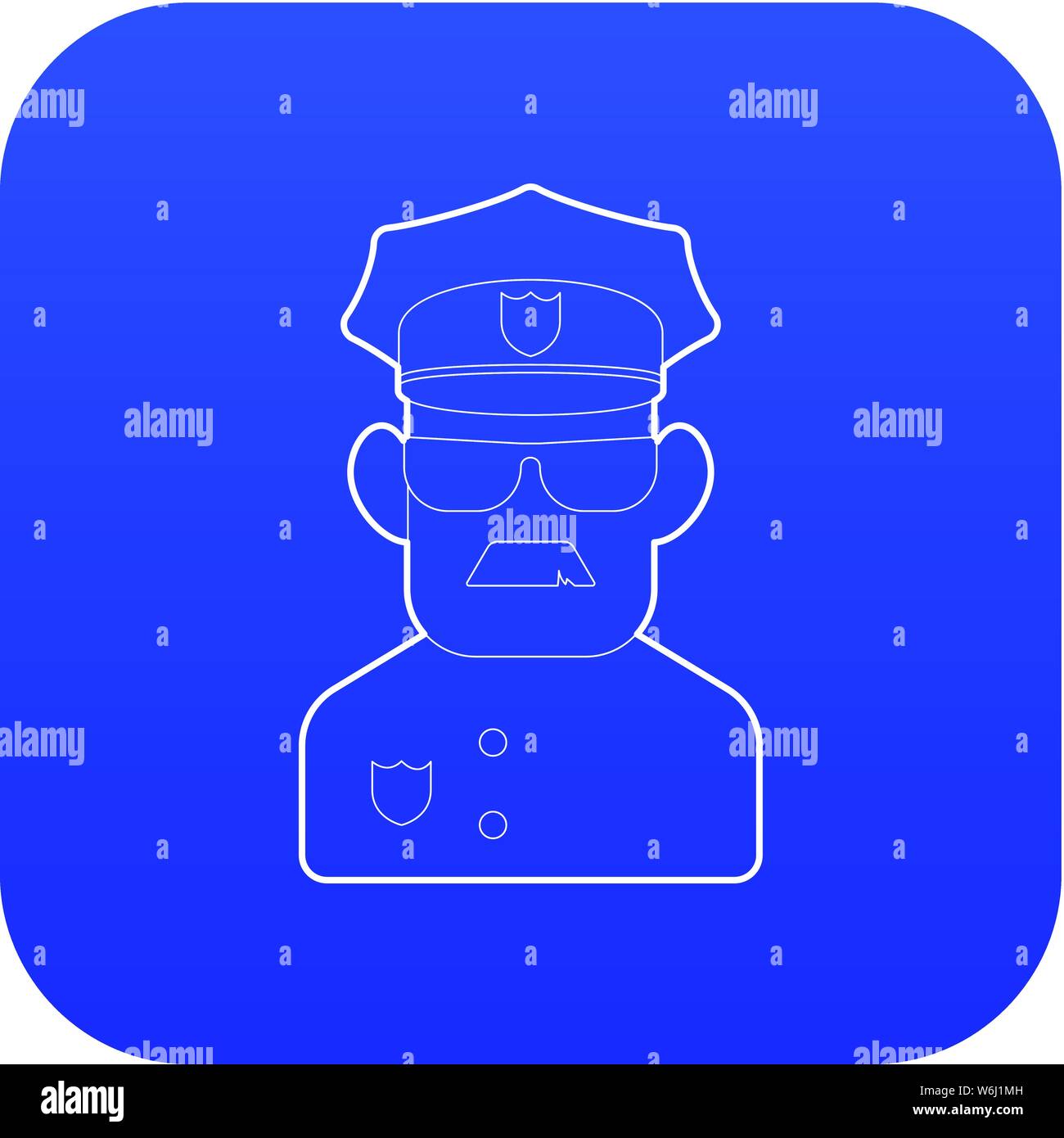 Policeman icon blue vector Stock Vector Image & Art - Alamy