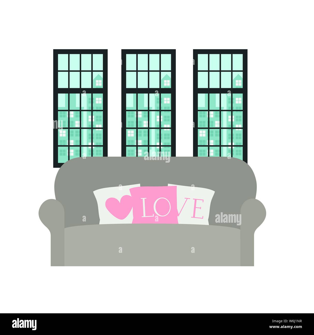 Comfortable home couch design vector illustration Stock Vector Image ...
