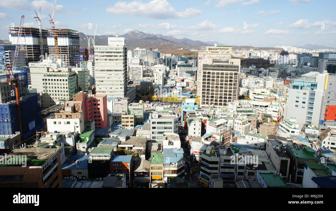 Downtown landscape of Seoul Stock Photo - Alamy