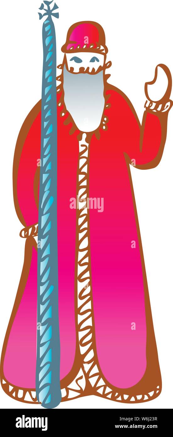 Russian Santa Claus or Father Frost . Vector hand draw illustration ...