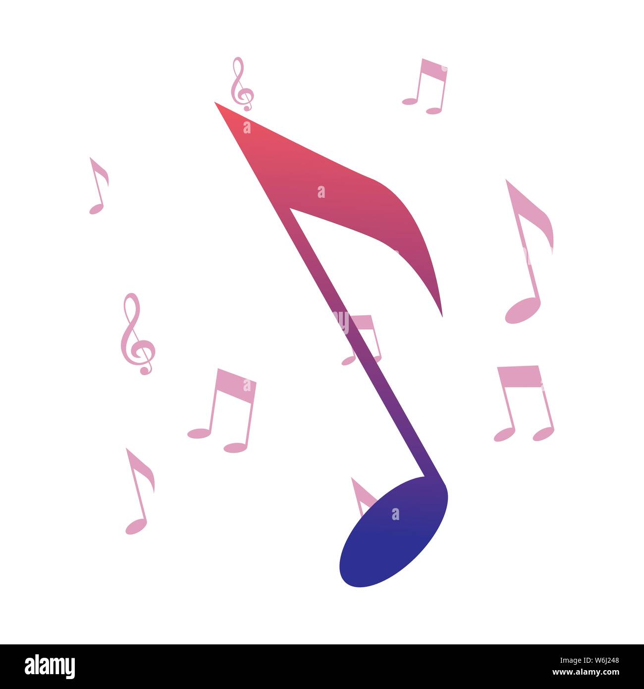 music notes melody symbol background vector illustration Stock Vector ...