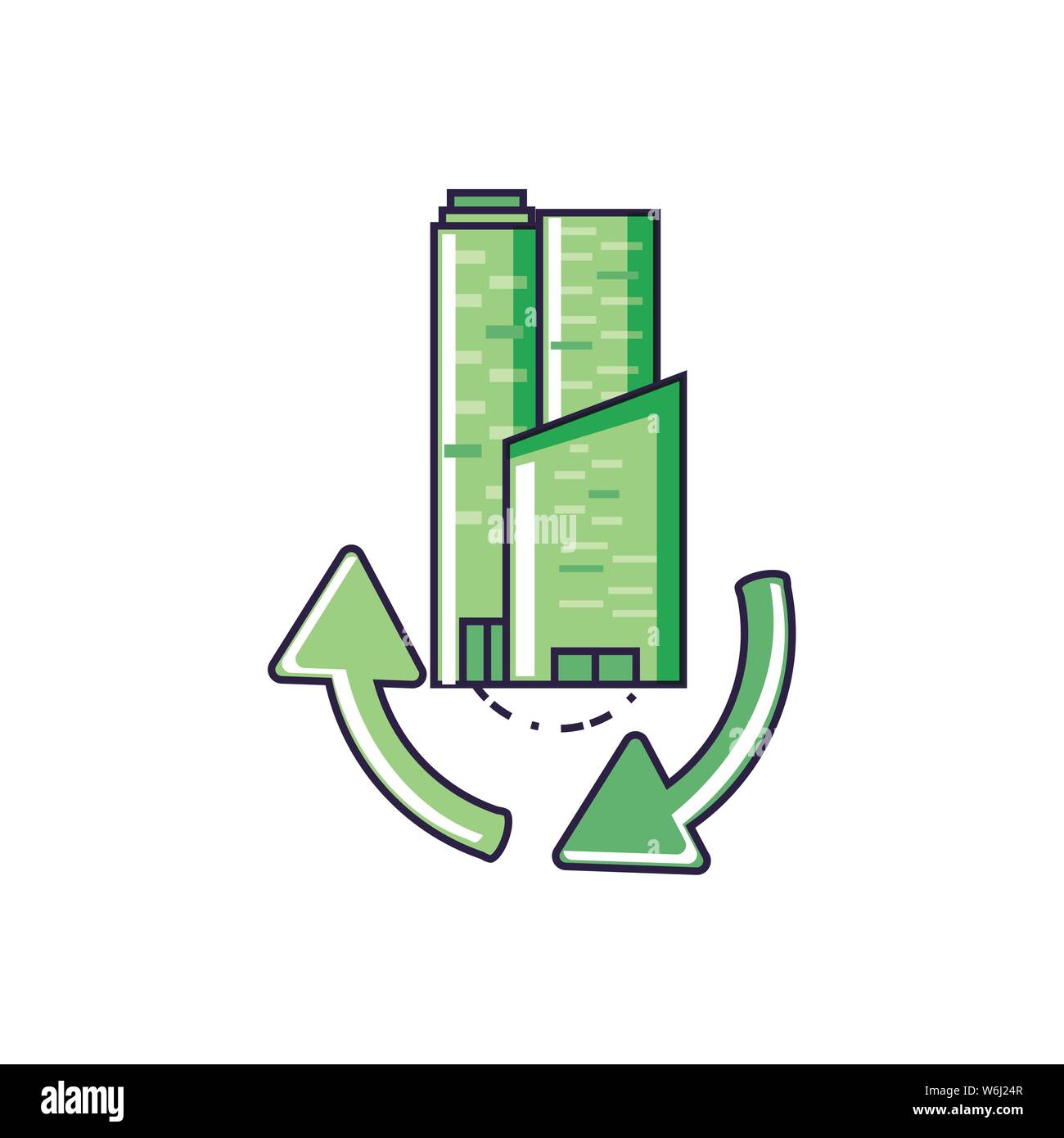 facade building friendly with arrows vector illustration design Stock ...