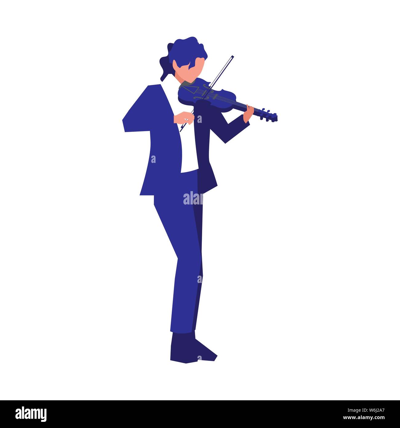 musician man violin playing music vector illustration Stock Vector ...