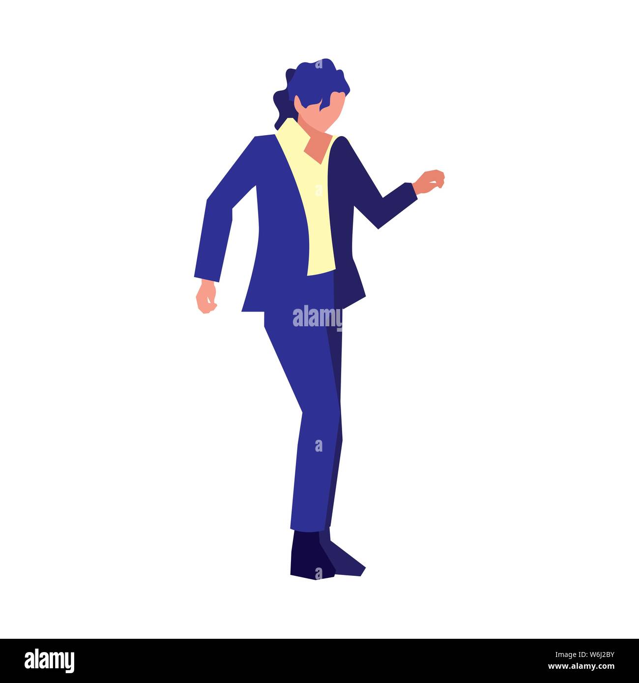 dancing man character on white background vector illustration Stock ...