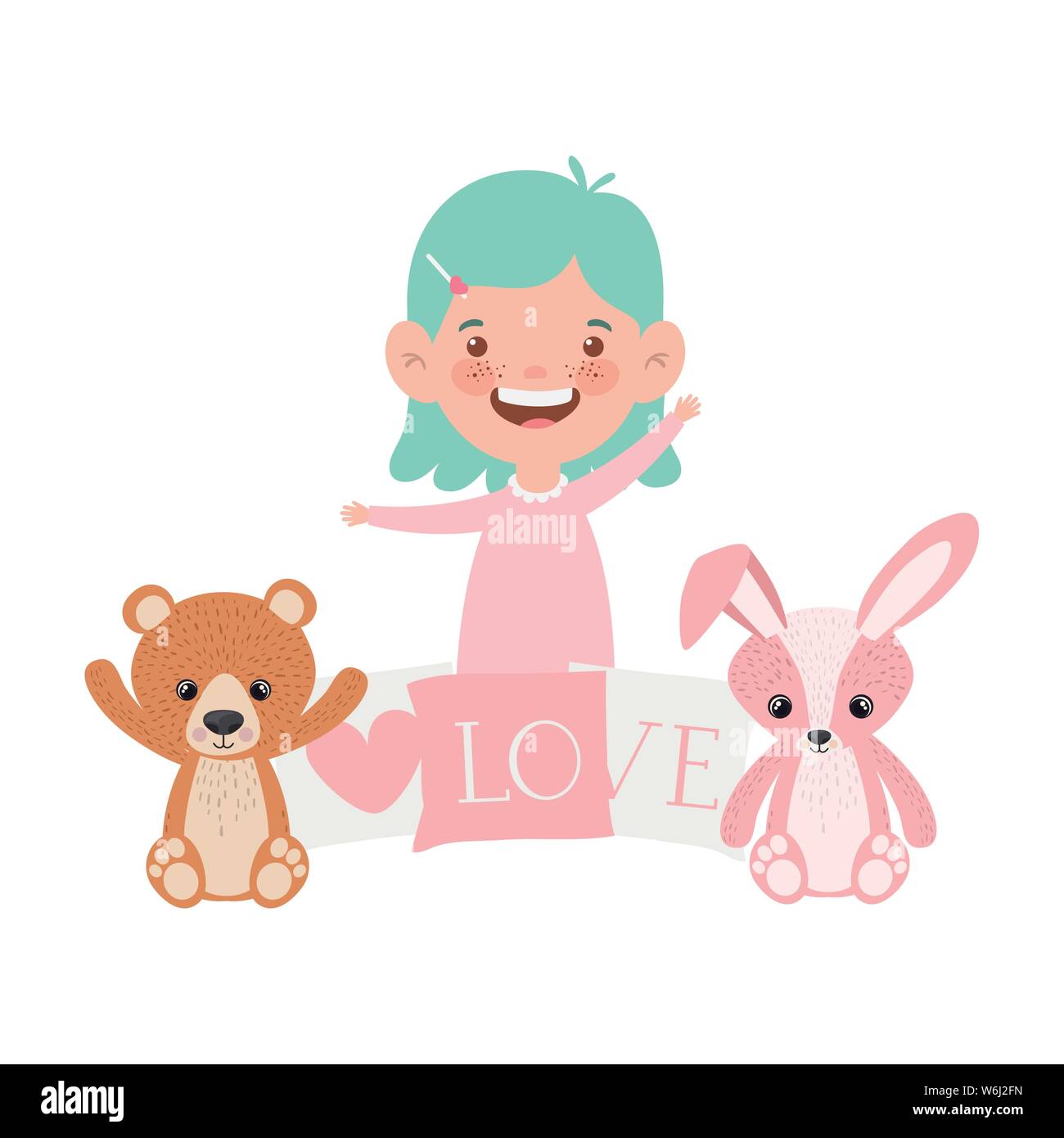 Isolated girl cartoon design vector illustration Stock Vector Image ...