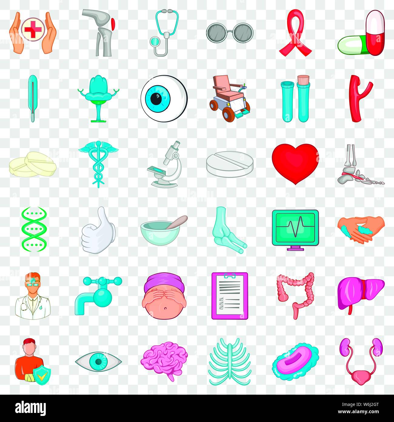 Hospital icons set, cartoon style Stock Vector Image & Art - Alamy