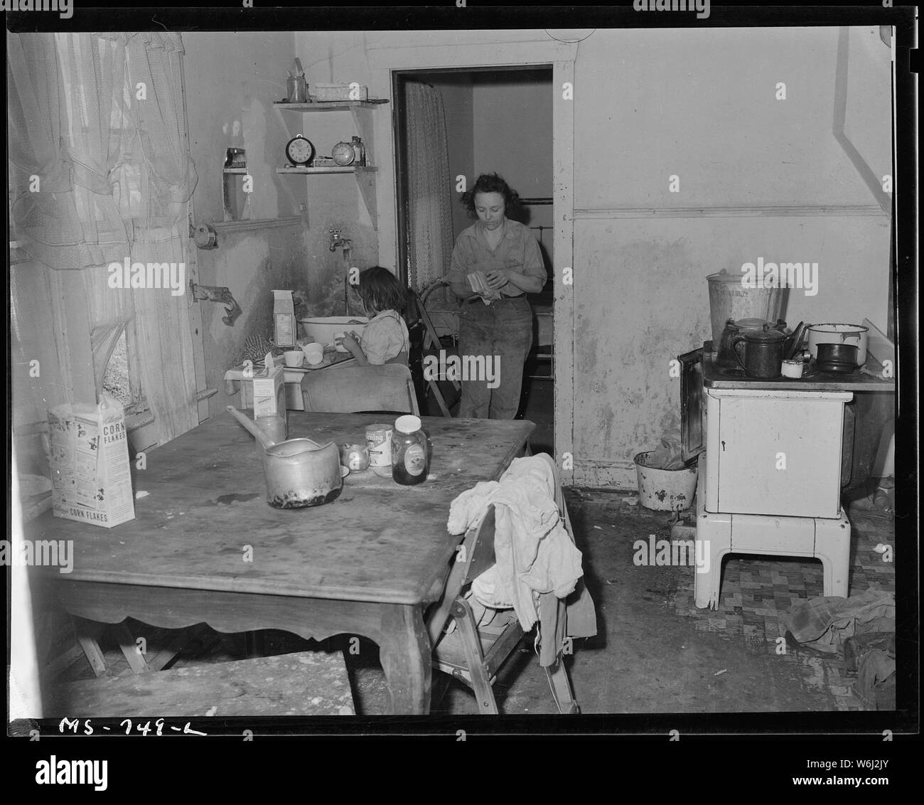 Kitchen in home of Charles B. Lewis, miner, who lives in company ...
