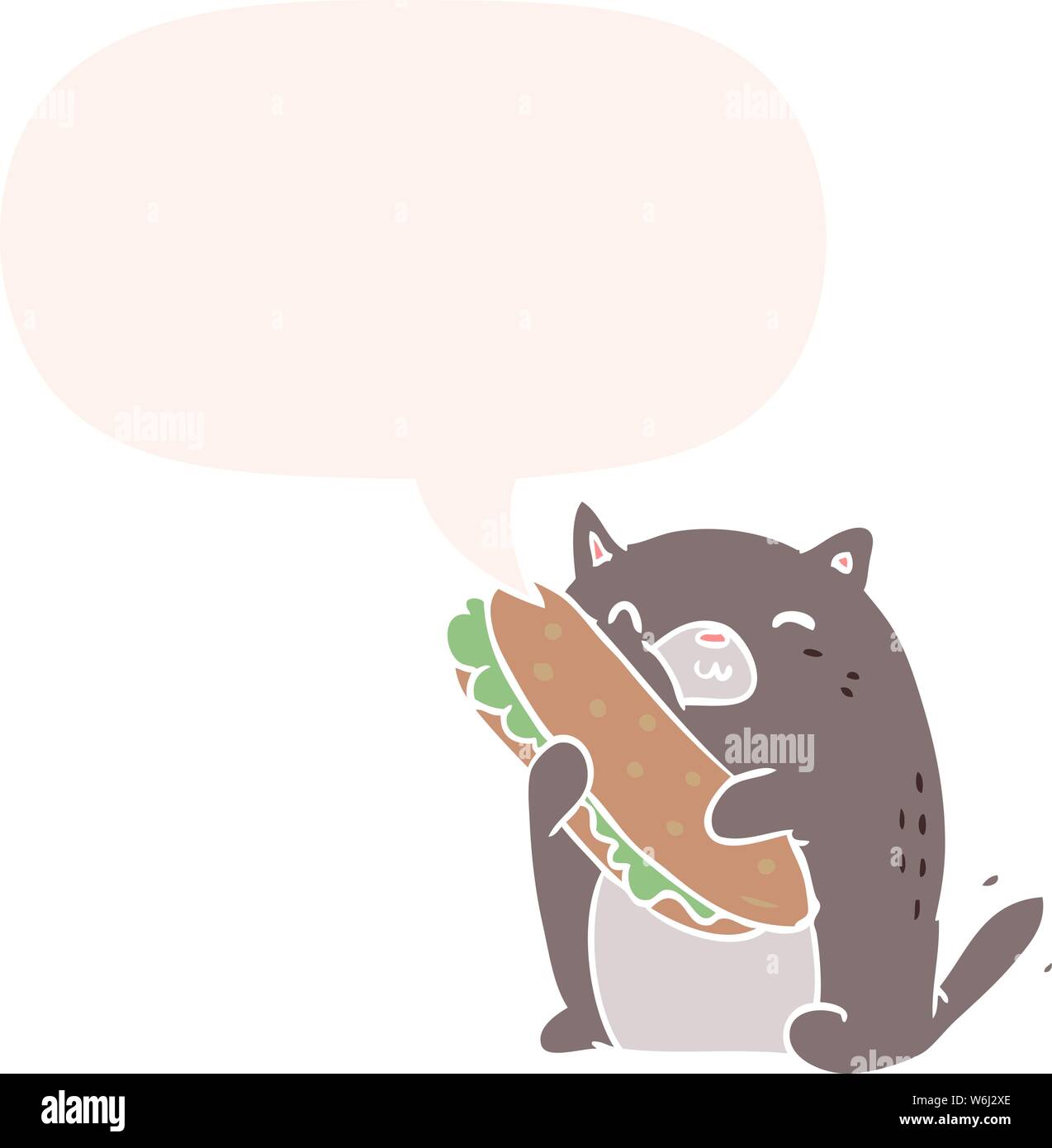 cartoon cat loving the amazing sandwich he's just made for lunch with ...