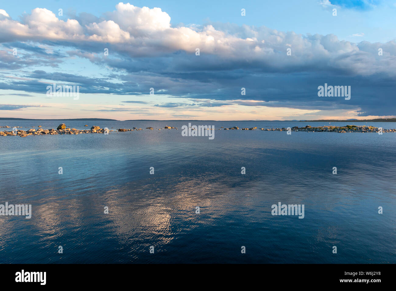 Beautiful seascape in east Sweden at the Gulf of Bothnia at the ...