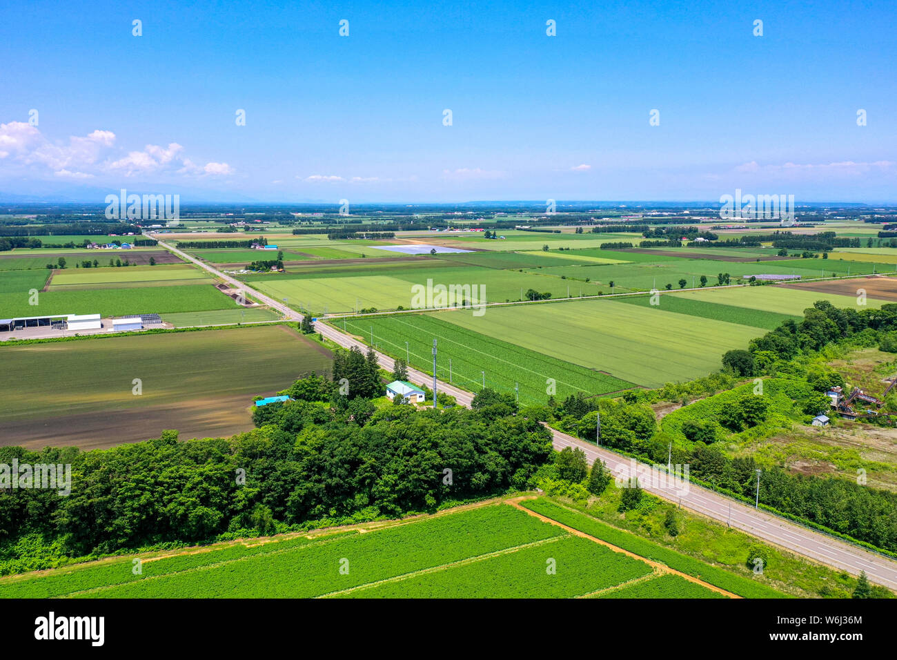 Aerial Photography of Tokachi, Hokkaido, Japan Stock Photo - Alamy