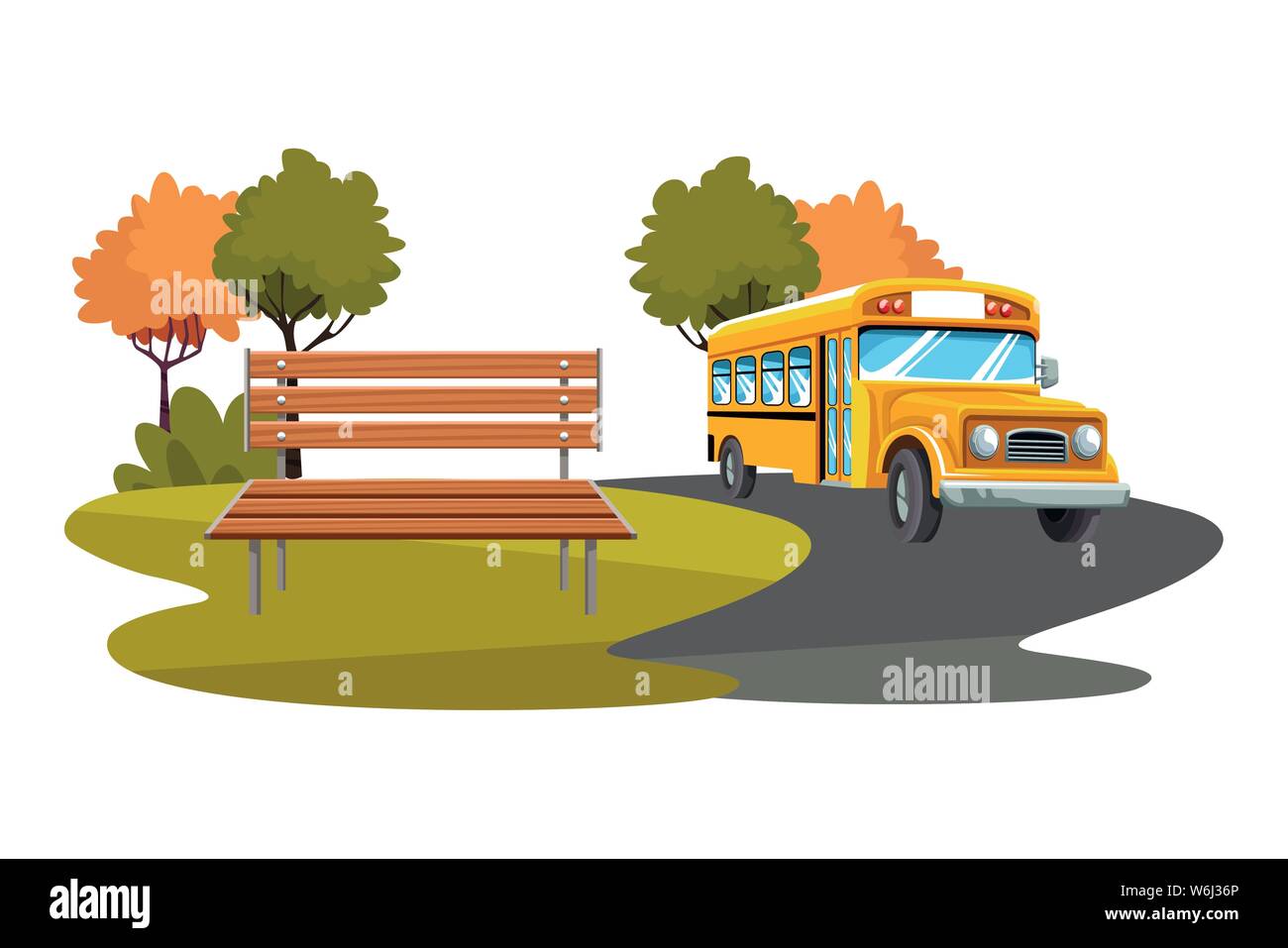 Passing school bus Stock Vector Images - Alamy