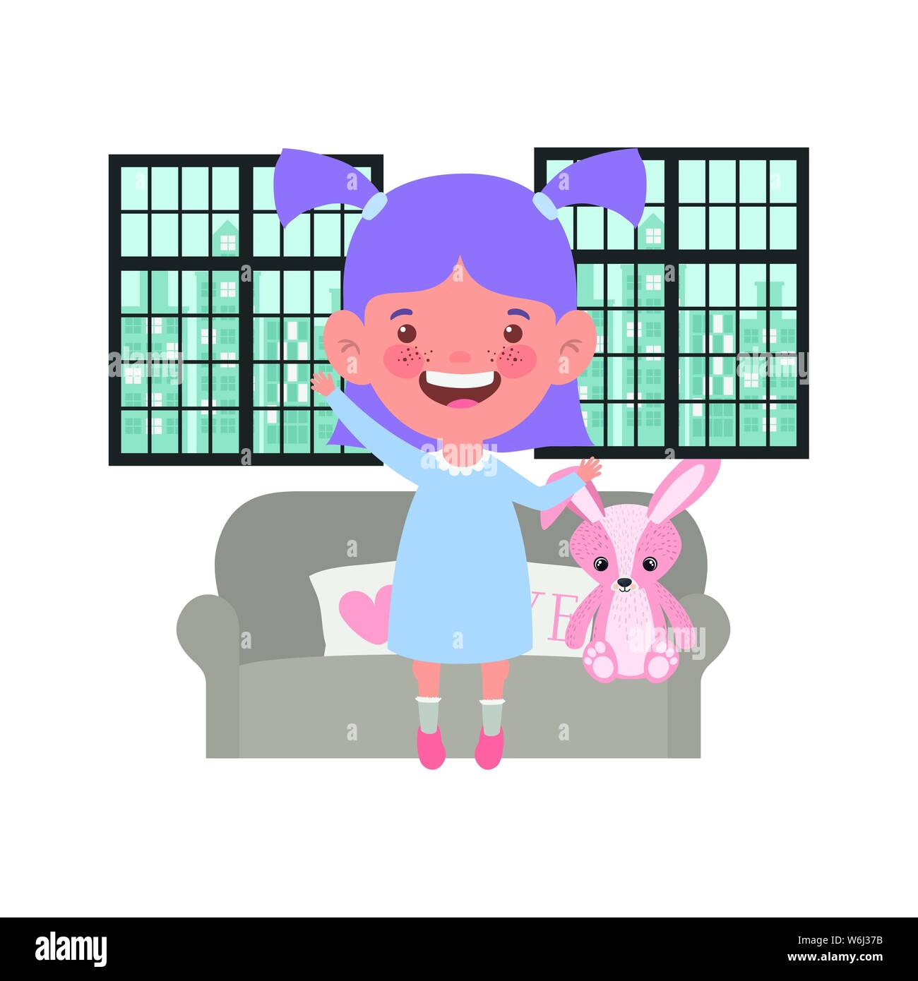 Isolated girl cartoon design vector illustration Stock Vector Image ...