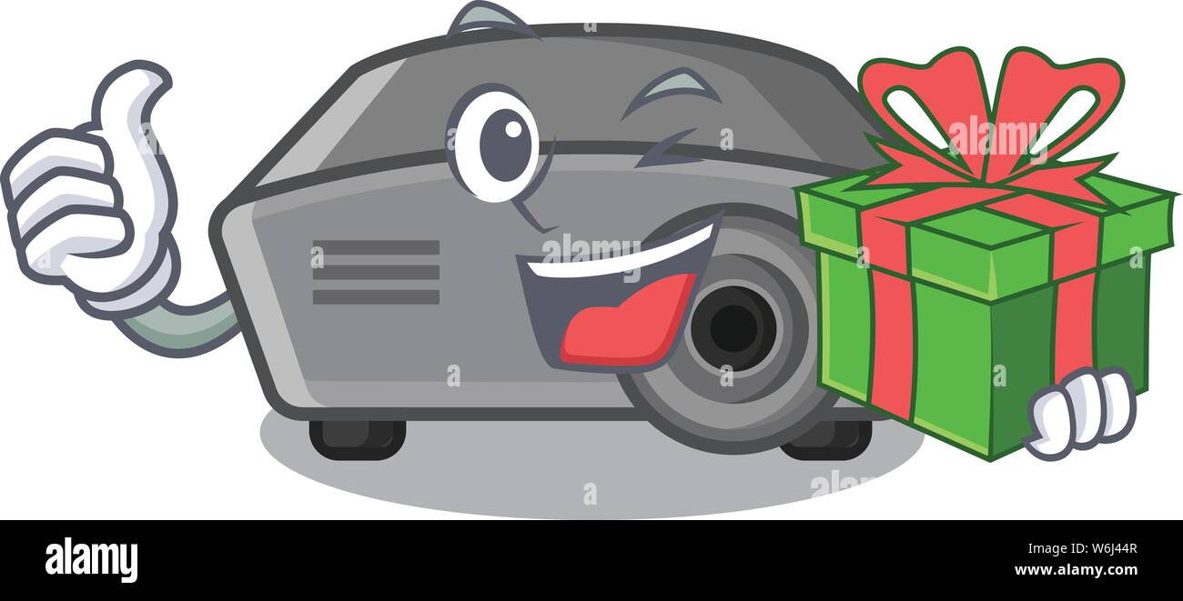 With gift projector in the a cartoon shape Stock Vector Image & Art - Alamy