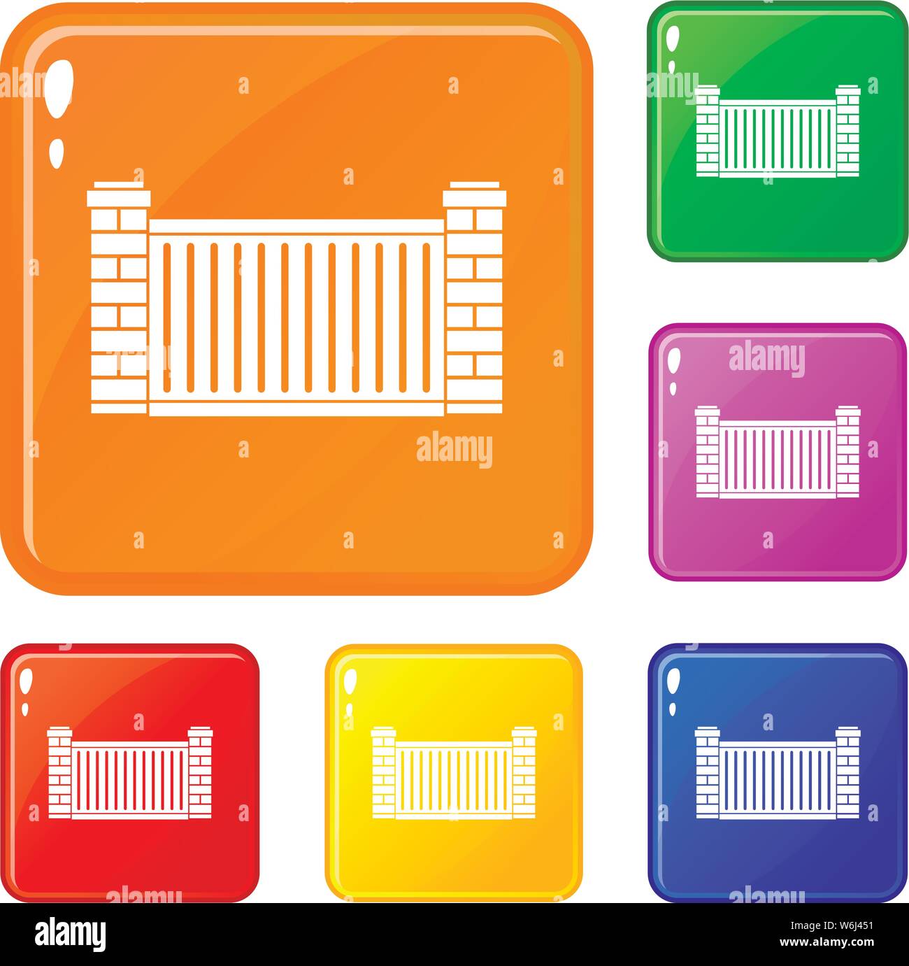 Home fence icons set vector color Stock Vector Image & Art - Alamy