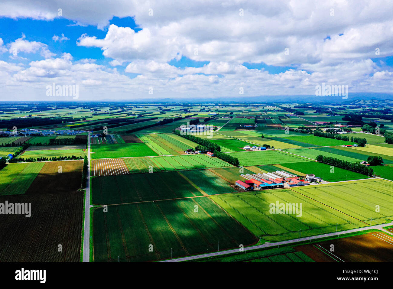 Aerial Photography of Memuro Town, Hokkaido, Japan Stock Photo - Alamy