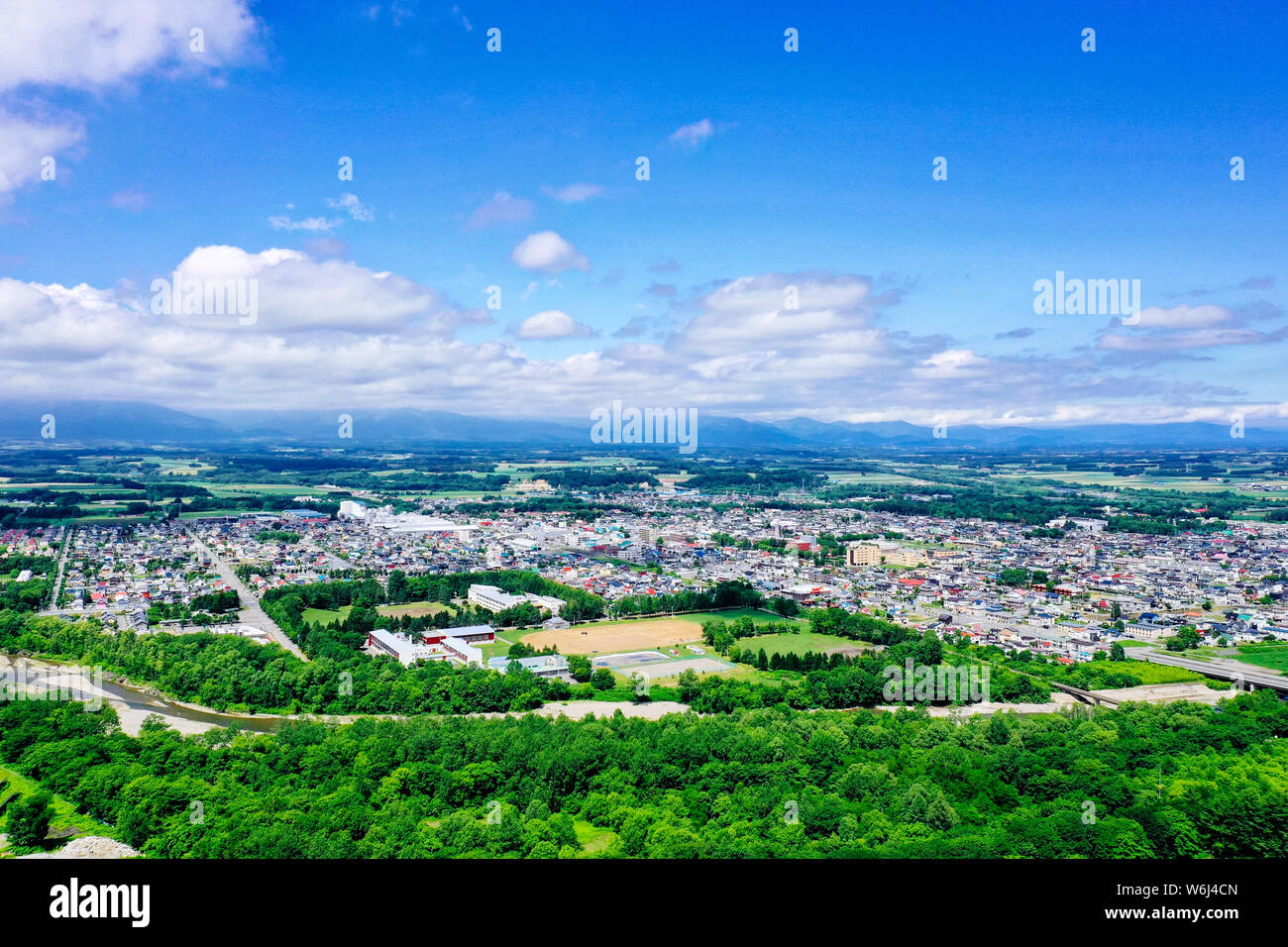 Aerial Photography of Memuro Town, Hokkaido, Japan Stock Photo - Alamy