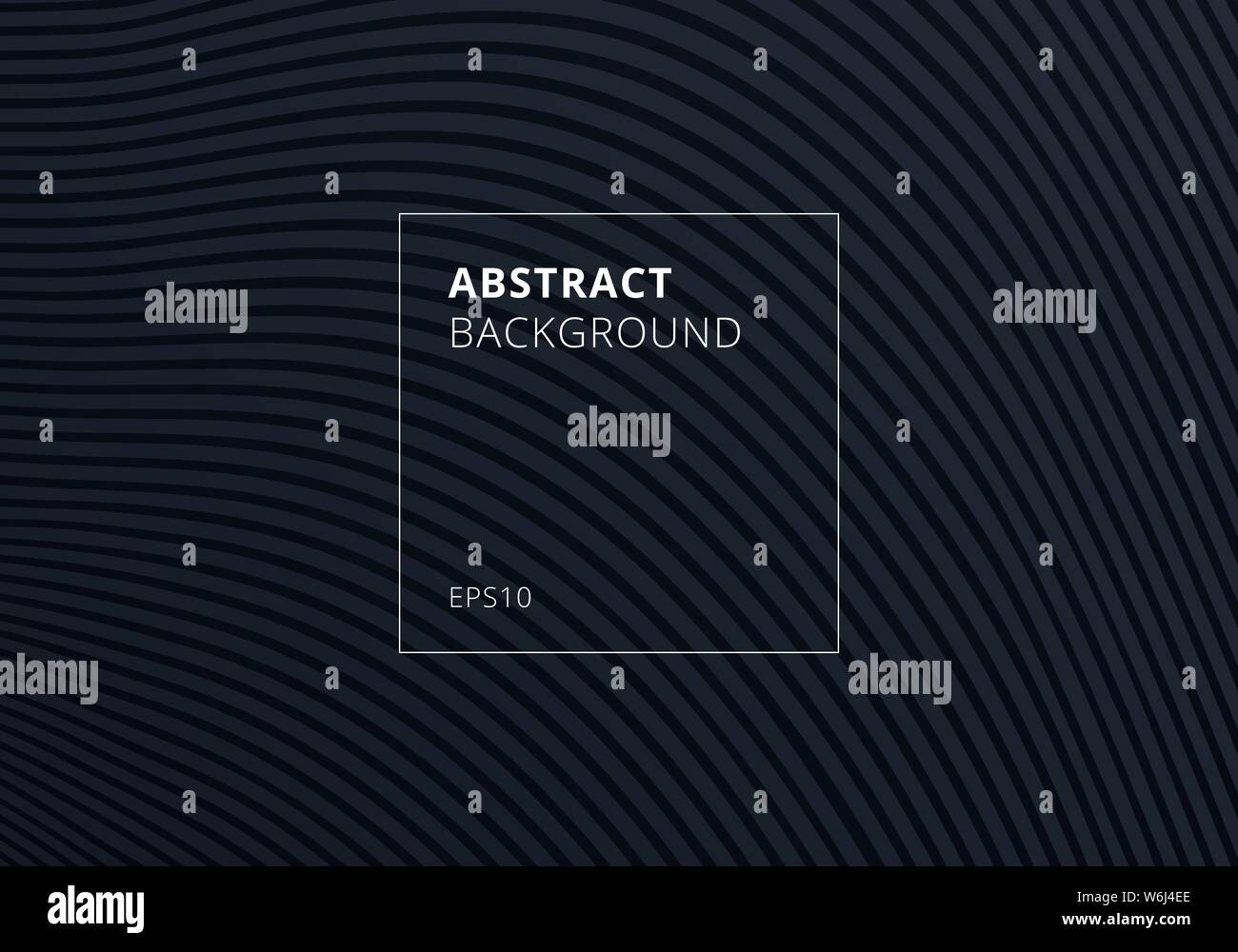 Abstract striped wave curved lines pattern on black background and ...