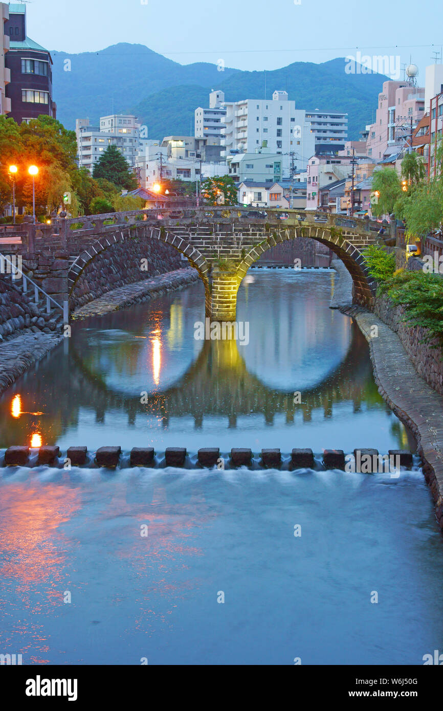 Double arch bridge at night Stock Photo - Alamy