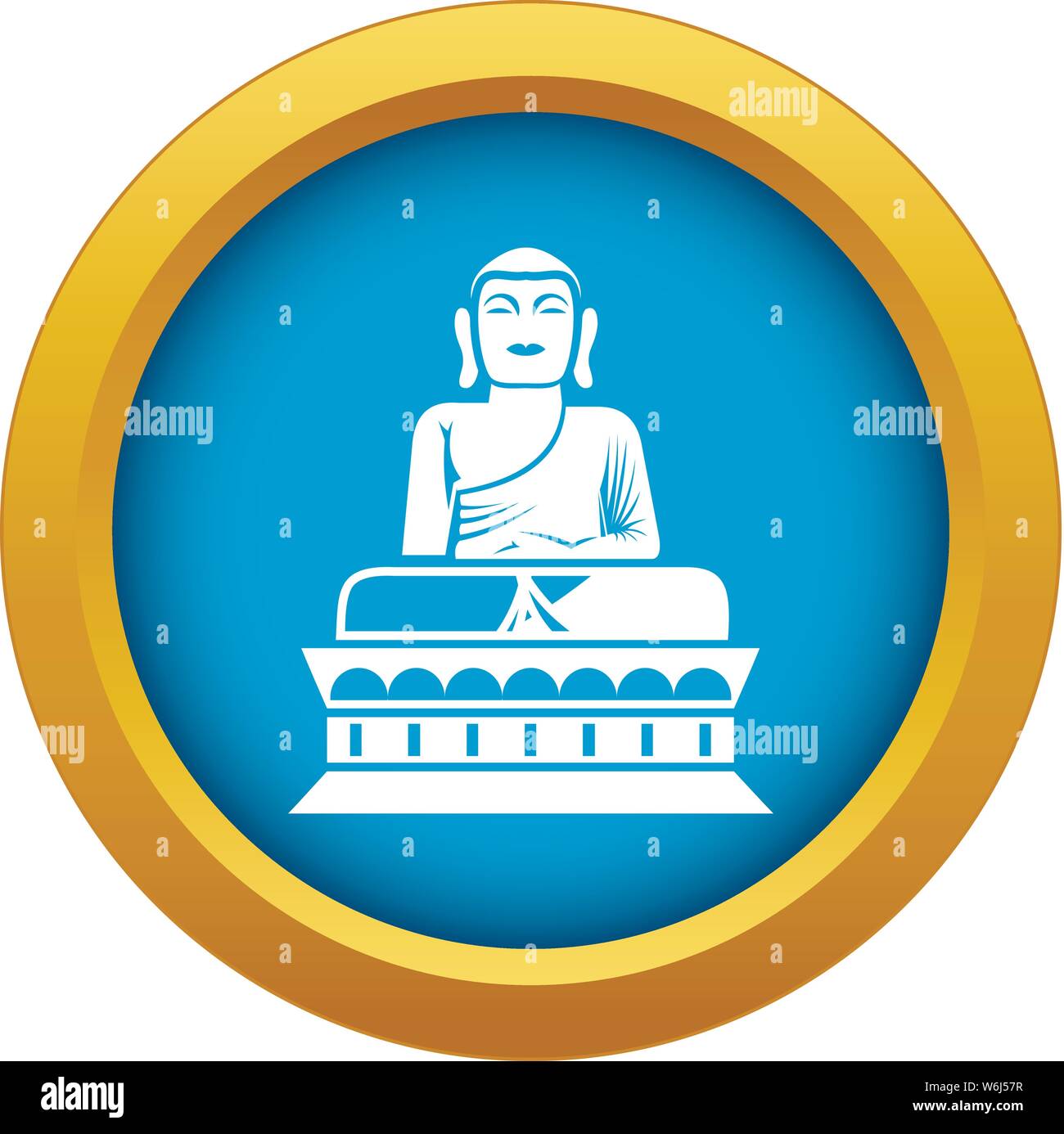 Buddha statue icon blue vector isolated Stock Vector Image & Art - Alamy
