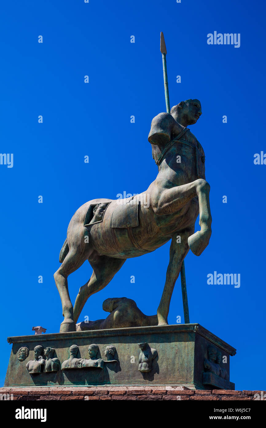 POMPEII, ITALY - APRIL, 2018: Centaur sculpture by Igor Mitoraj at the ...