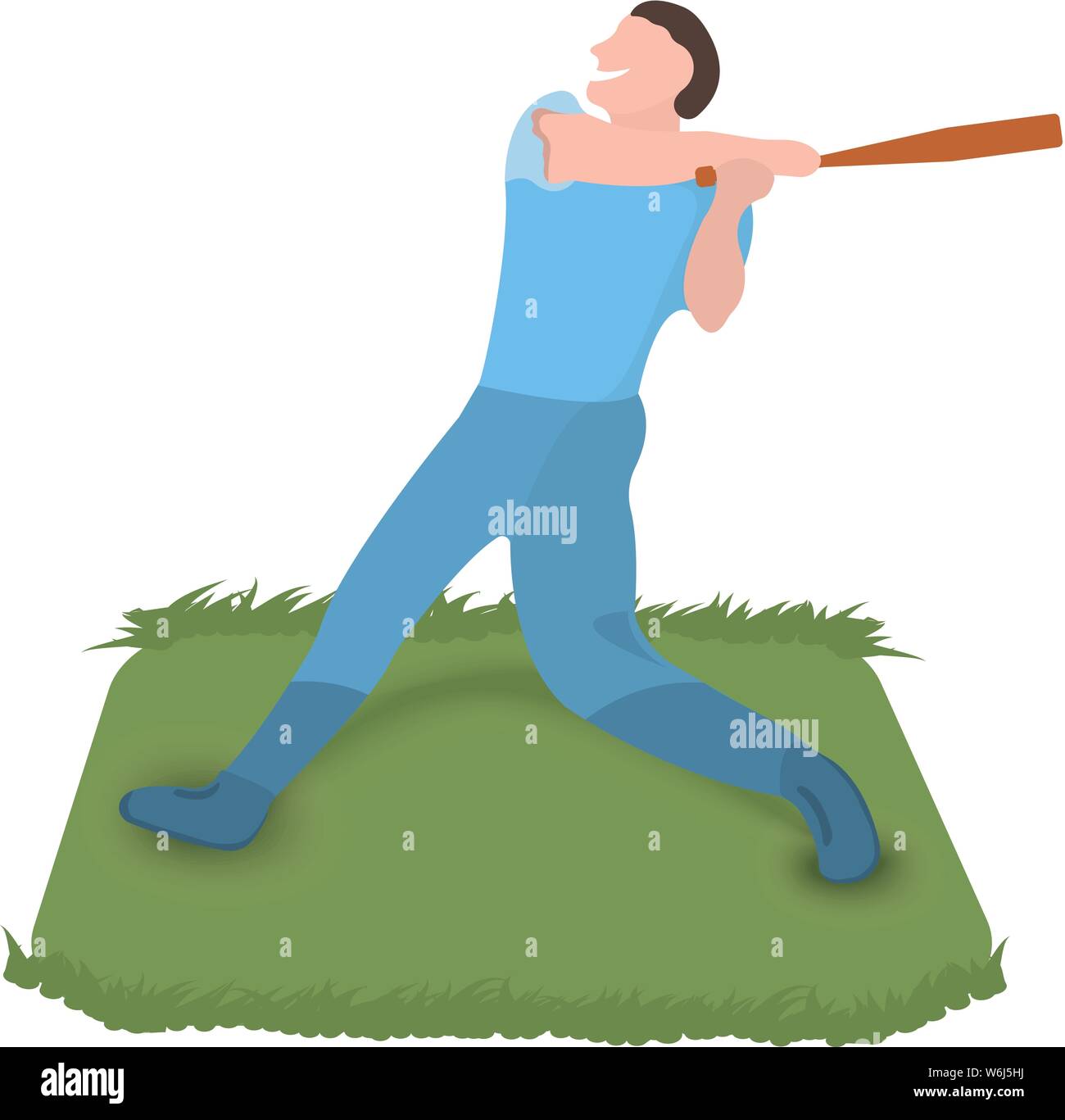 Baseball player icon. Sport label on white Background. Character ...