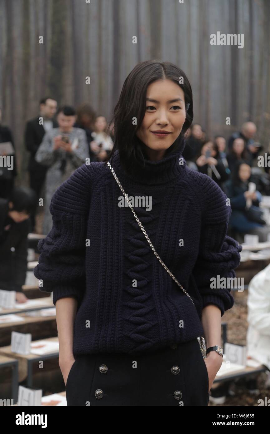 Chinese supermodel Liu Wen attends the Chanel show during the Paris ...