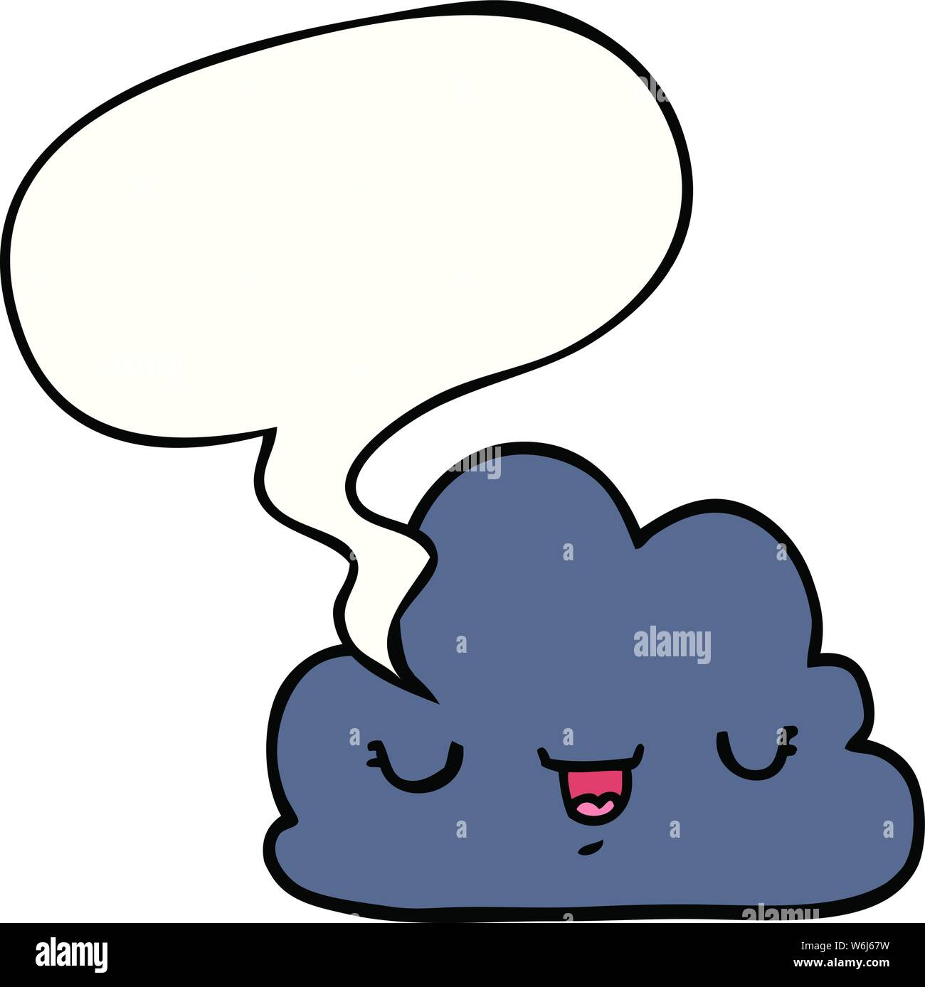 cute cartoon cloud with speech bubble Stock Vector Image & Art - Alamy