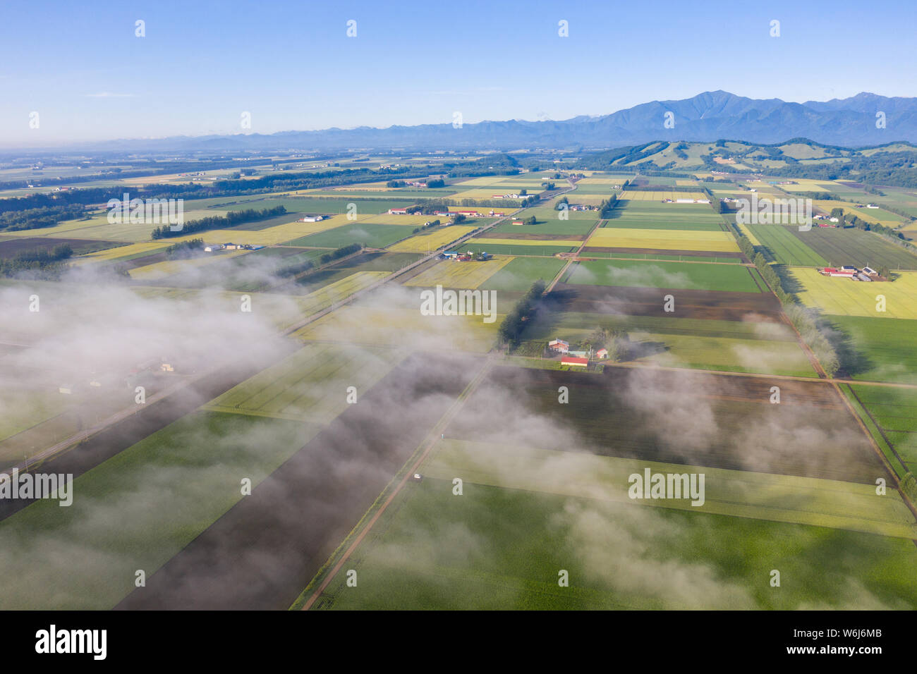 Tokachi in foggy day, Hokkaido, Japan Stock Photo - Alamy