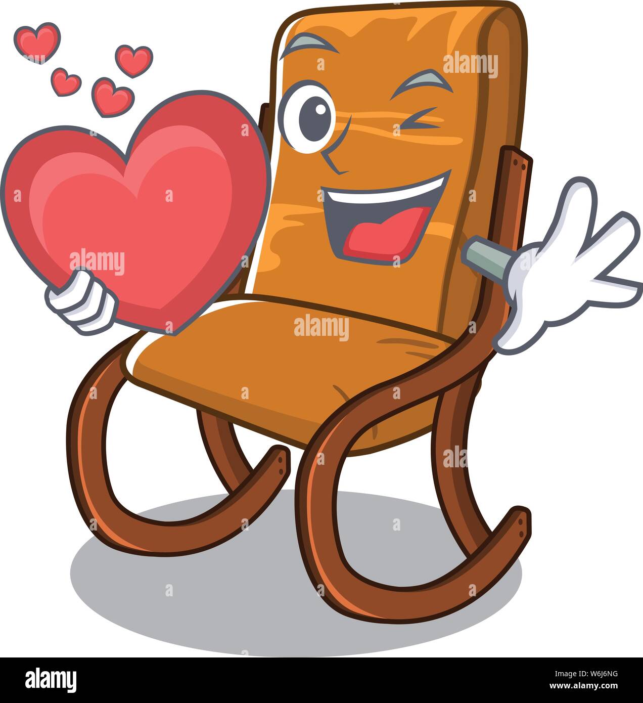With heartWith heart rocking chair in the cartoon shape Stock Vector ...