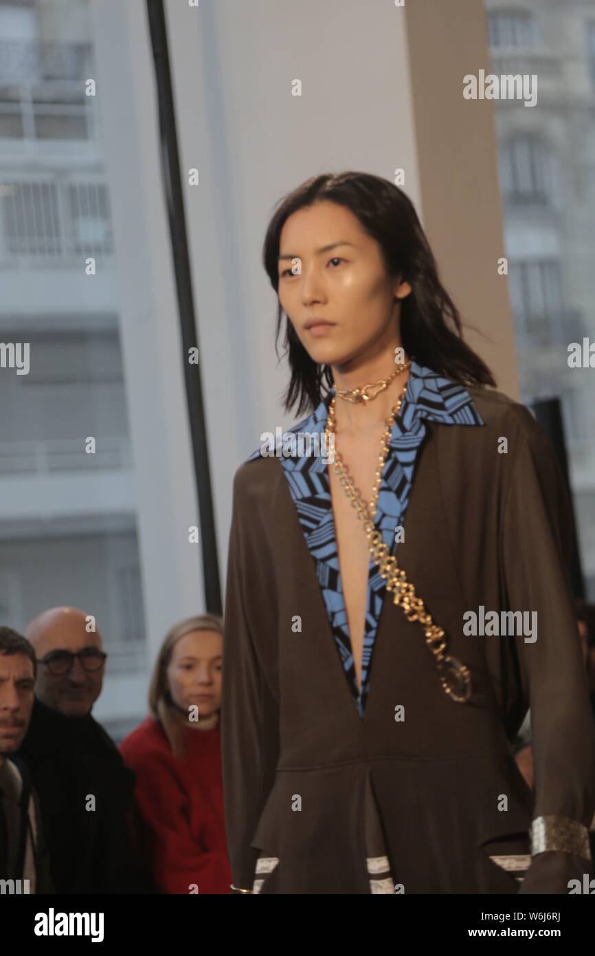A model displays a new creation at the Chole show during the Paris ...