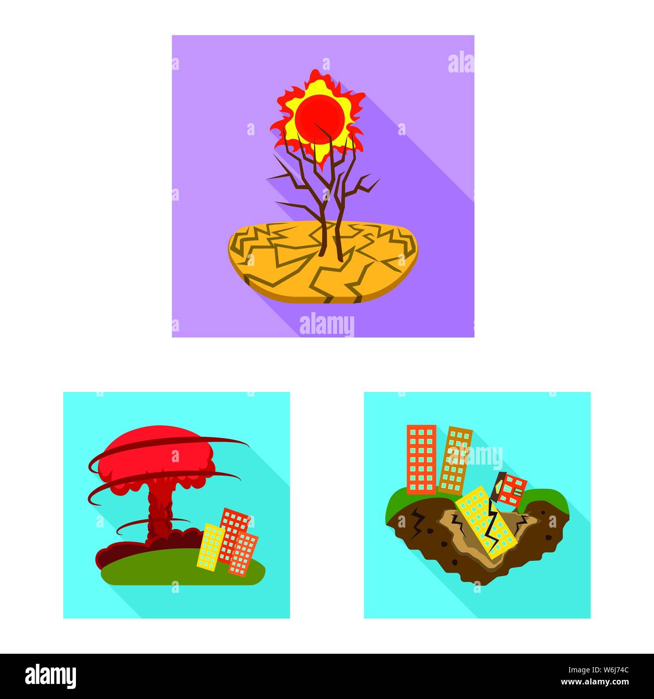 Vector design of collapse and environment icon. Collection of collapse ...