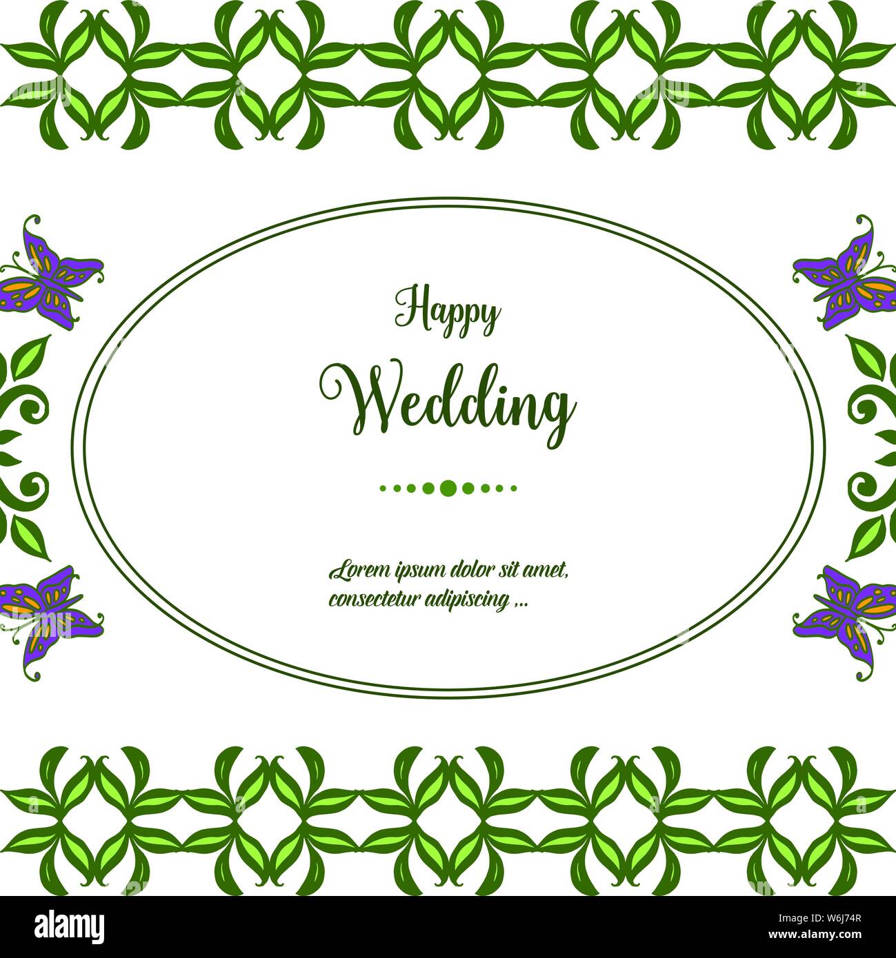 Branches leaf and flowers, seamless pattern frame, design of card happy ...