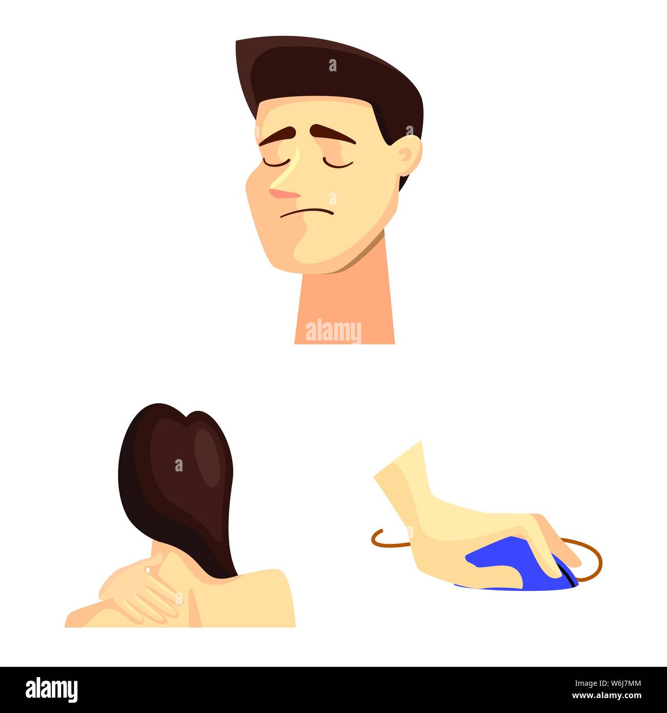 Man pain hand mouse Stock Vector Images - Alamy