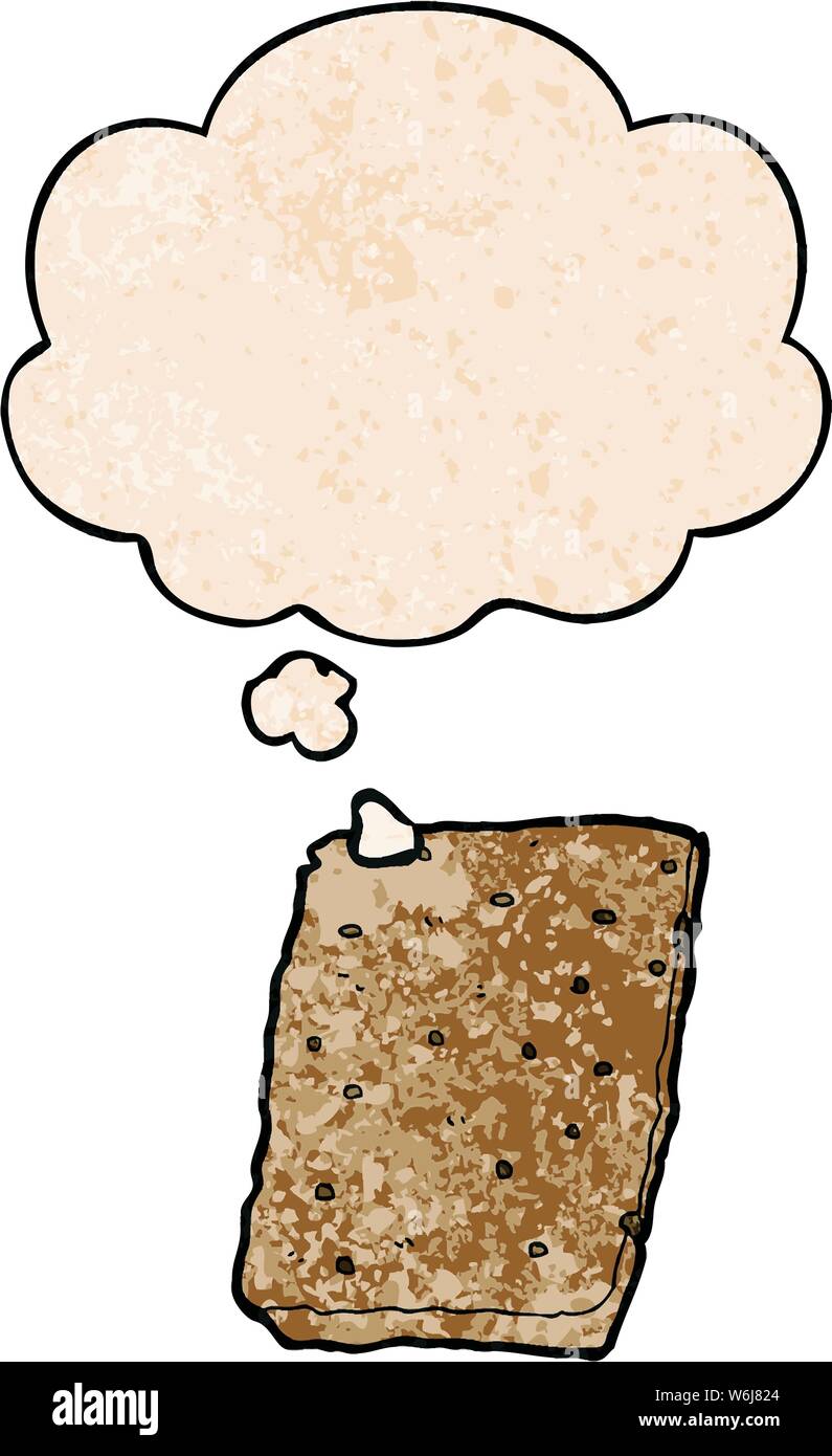 cartoon flapjack with thought bubble in grunge texture style Stock ...