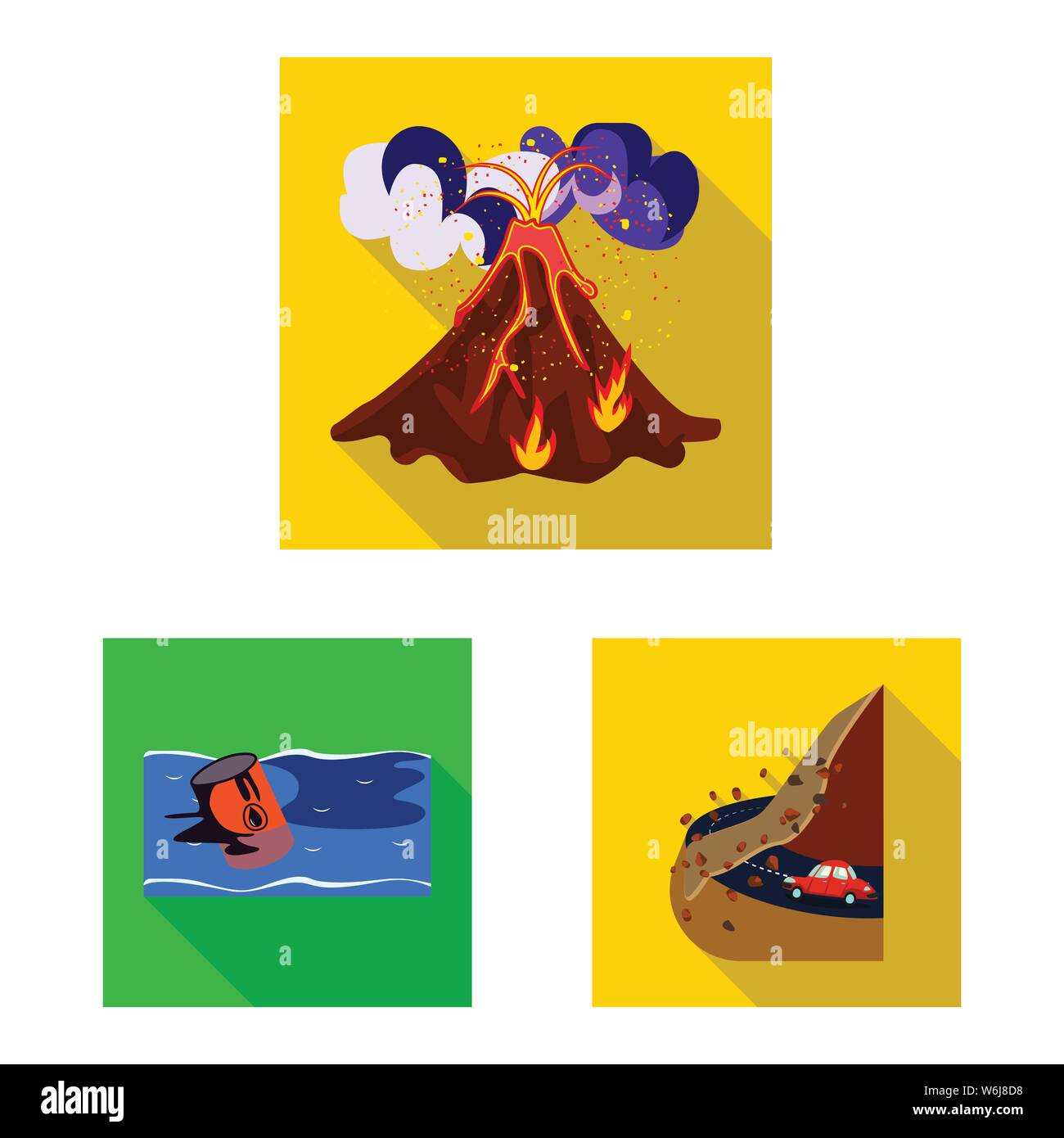 Vector illustration of collapse and environment logo. Set of collapse ...