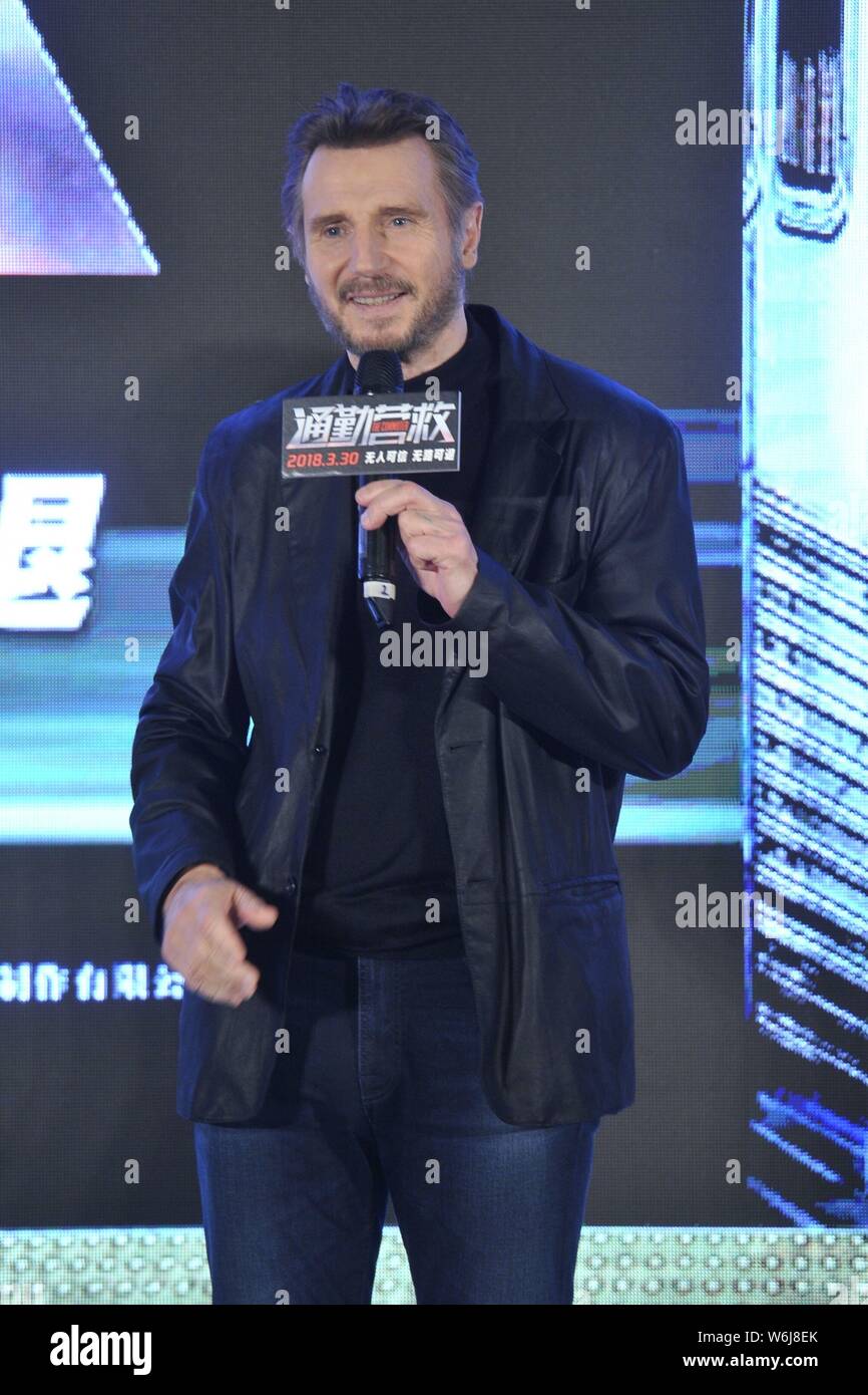 Hollywood actor Liam Neeson attends a press conference for his new ...
