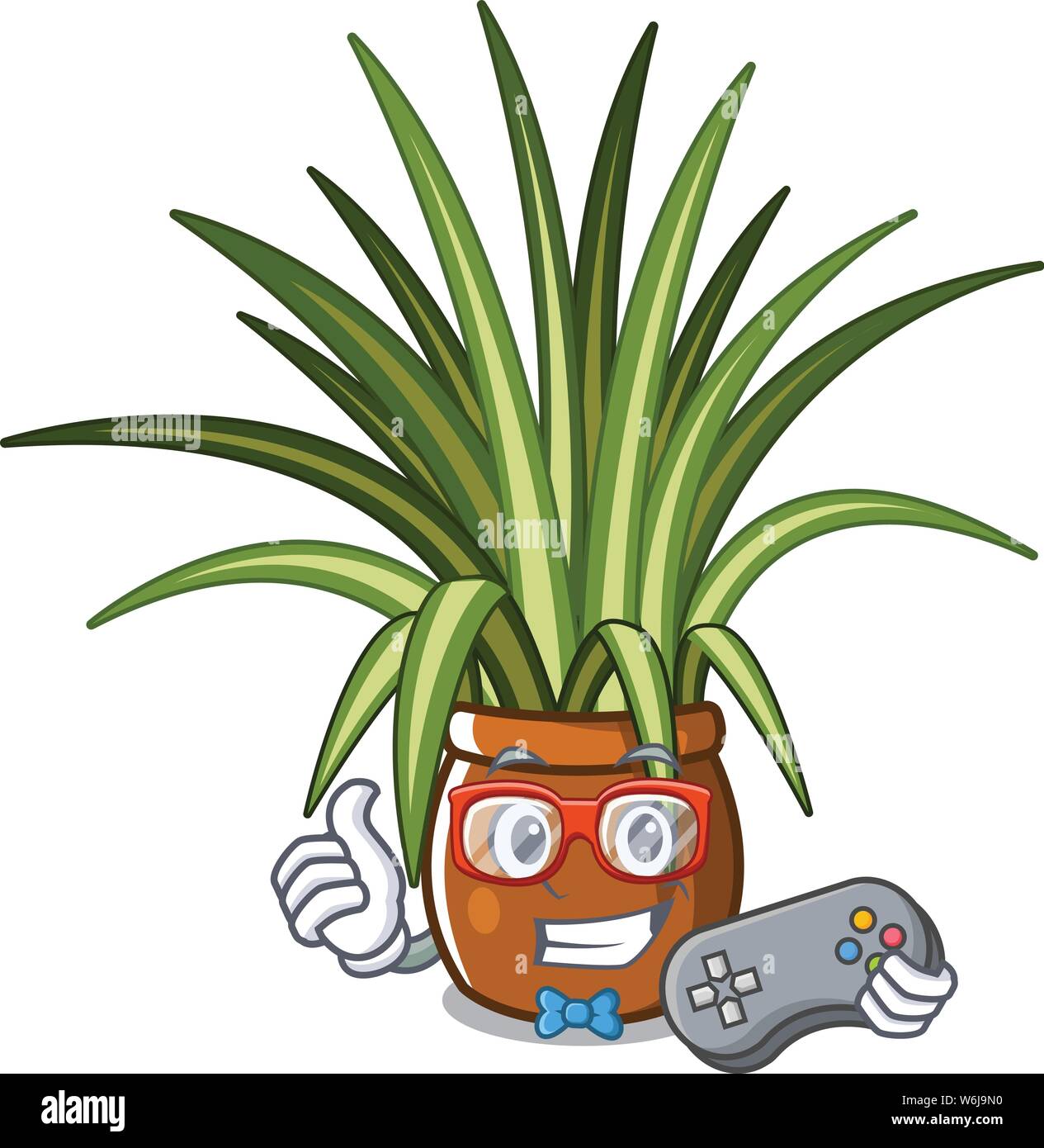 Gamer spider plants in a cartoon pots Stock Vector Image & Art - Alamy
