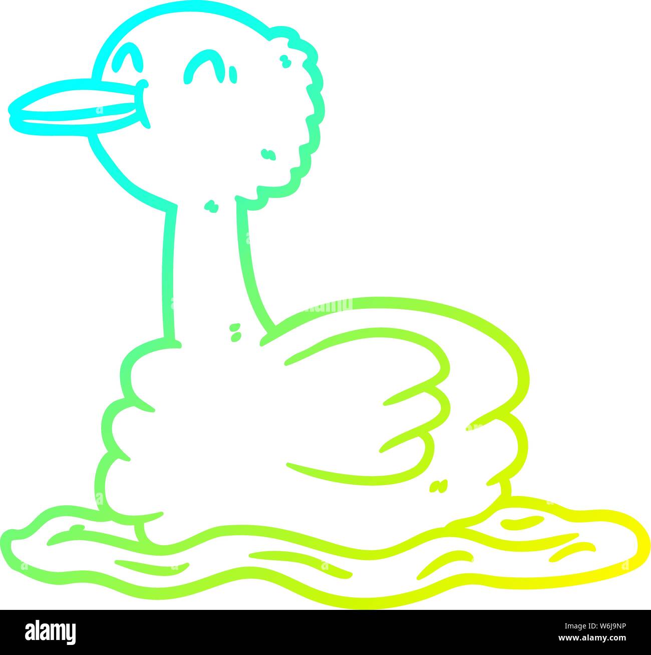 cold gradient line drawing of a swimming duck Stock Vector Image & Art ...