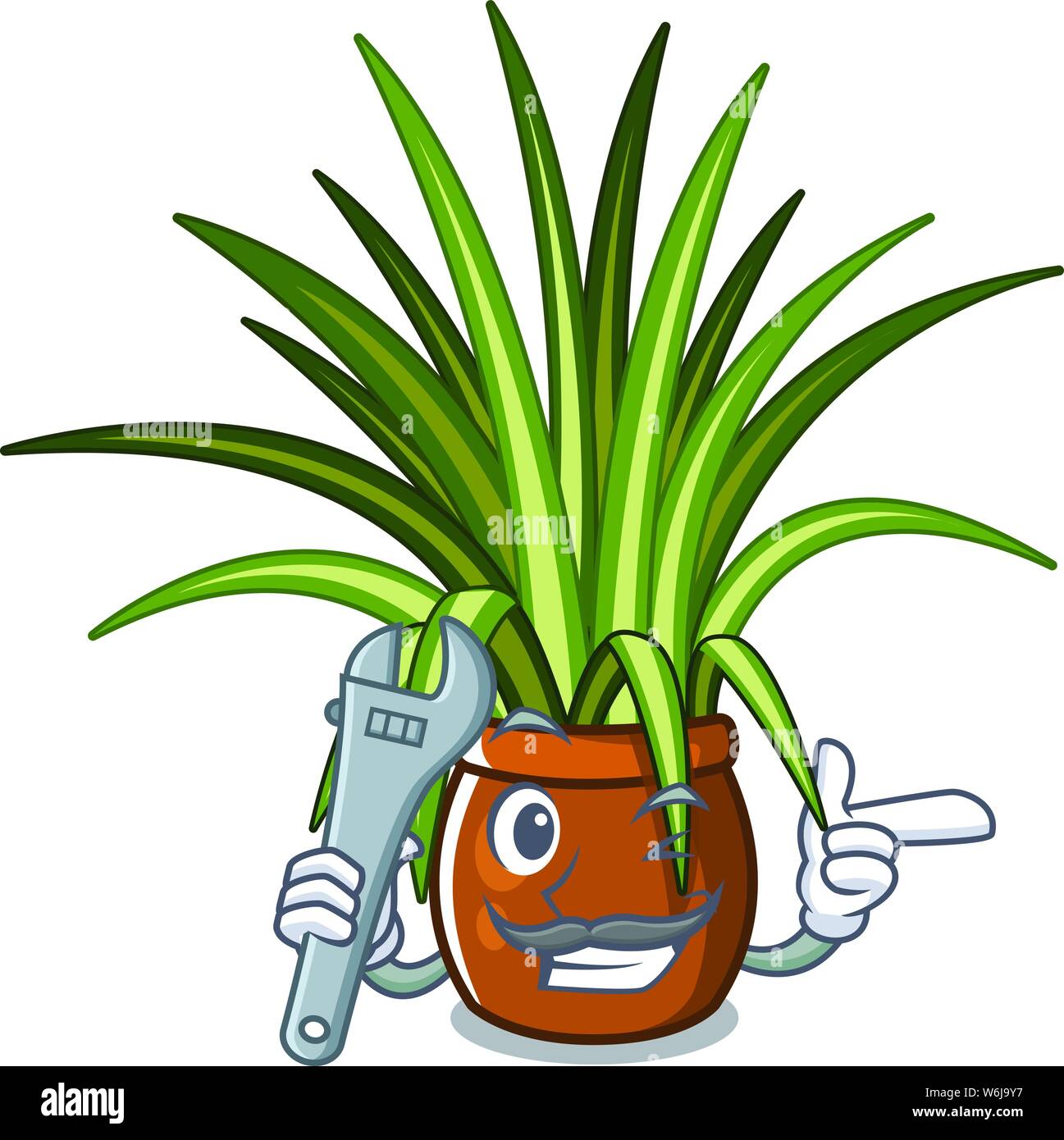 Mechanic spider plants in the cartoon yard Stock Vector Image & Art - Alamy