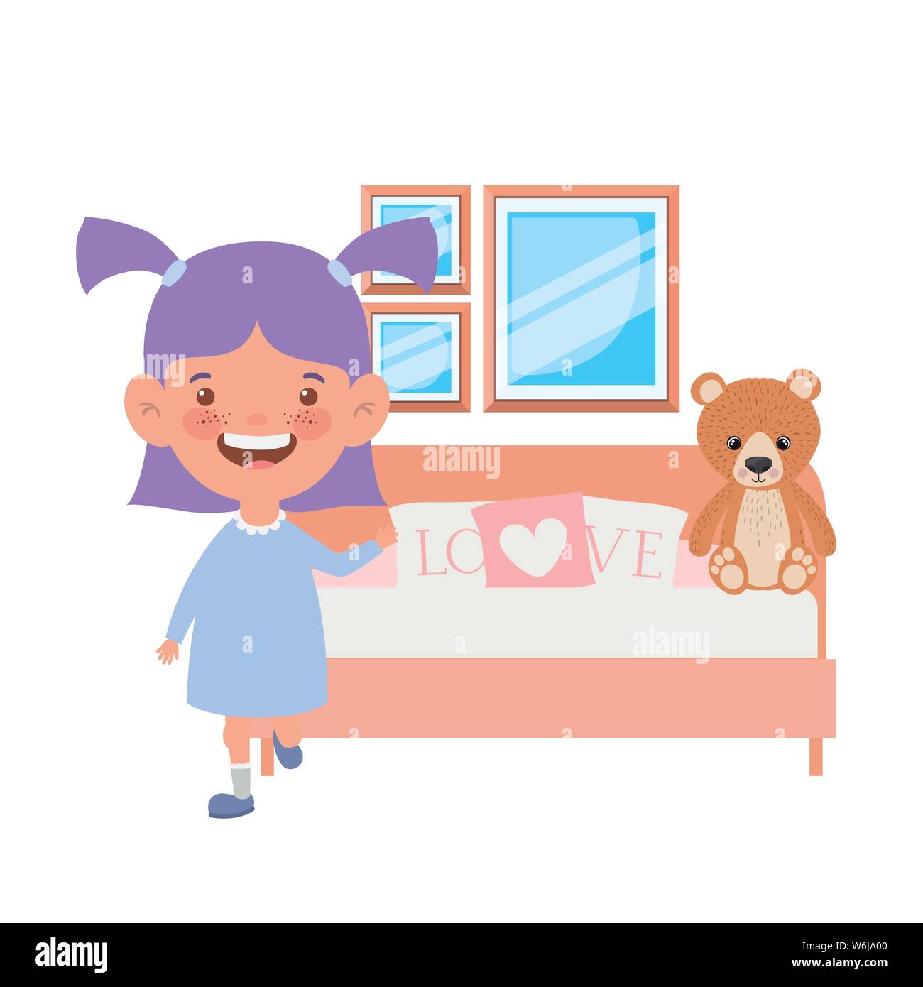 Isolated girl cartoon design vector illustration Stock Vector Image ...