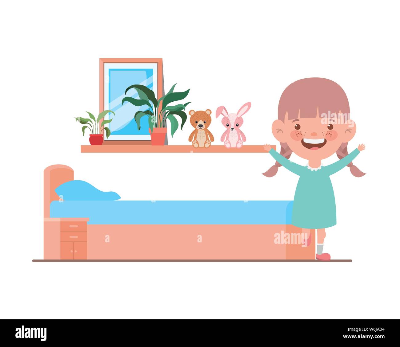 Isolated girl cartoon design vector illustration Stock Vector Image ...