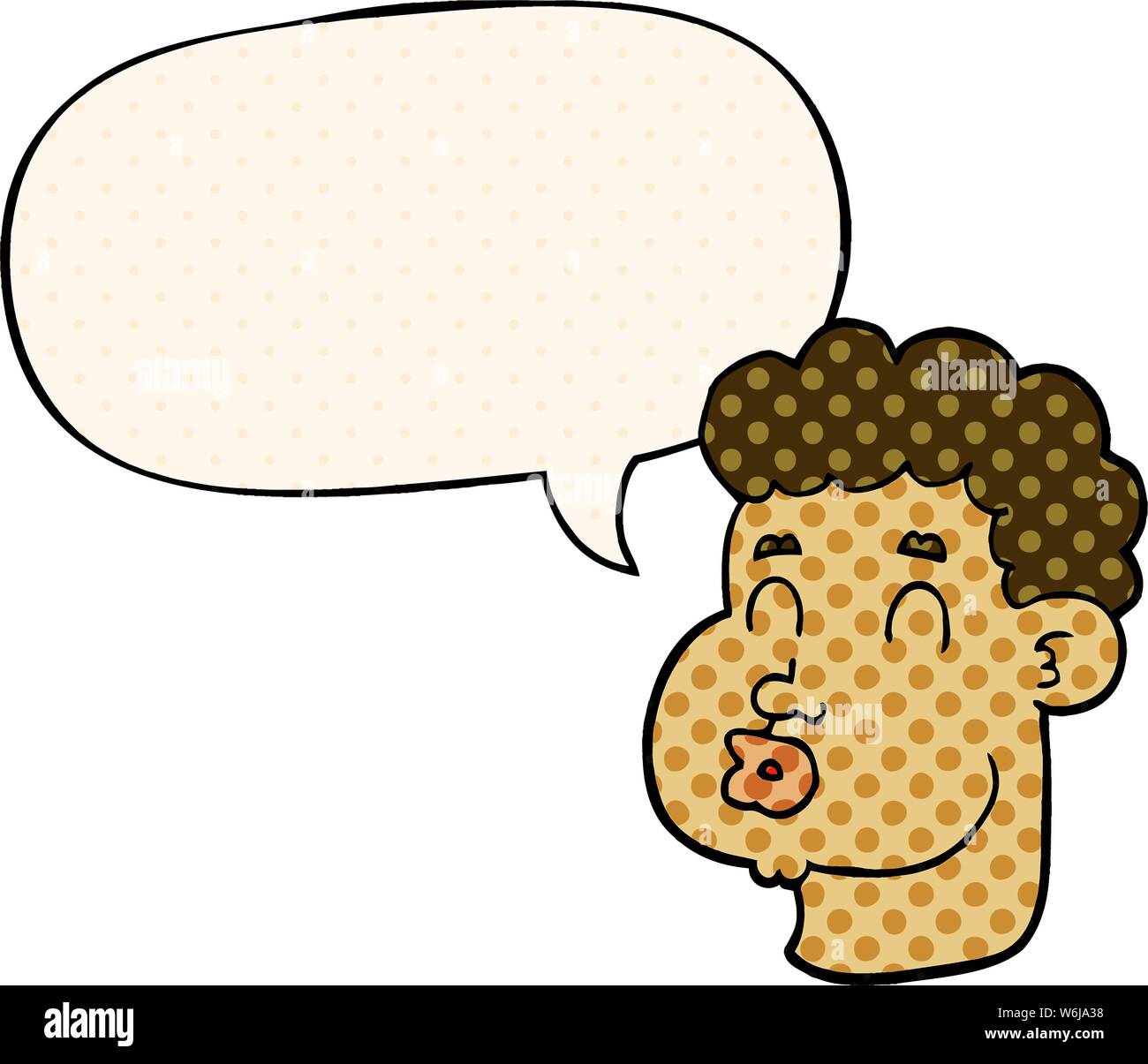 cartoon male face with speech bubble in comic book style Stock Vector ...