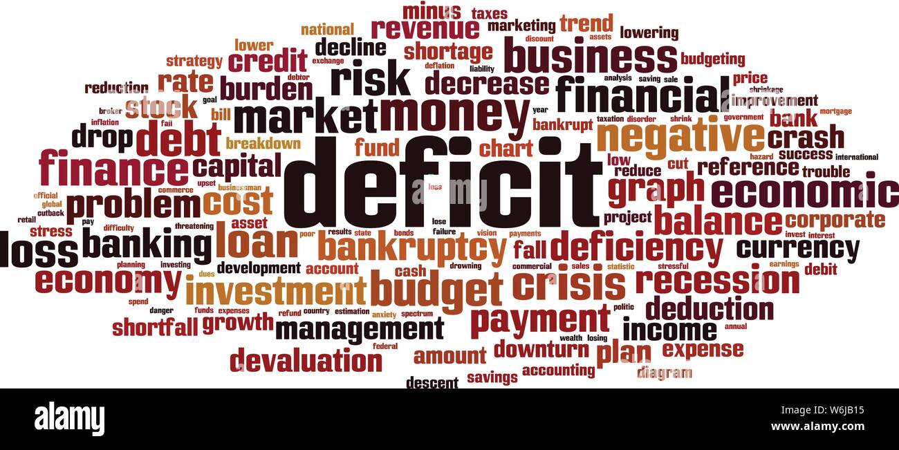 Deficit word cloud concept. Collage made of words about deficit. Vector ...